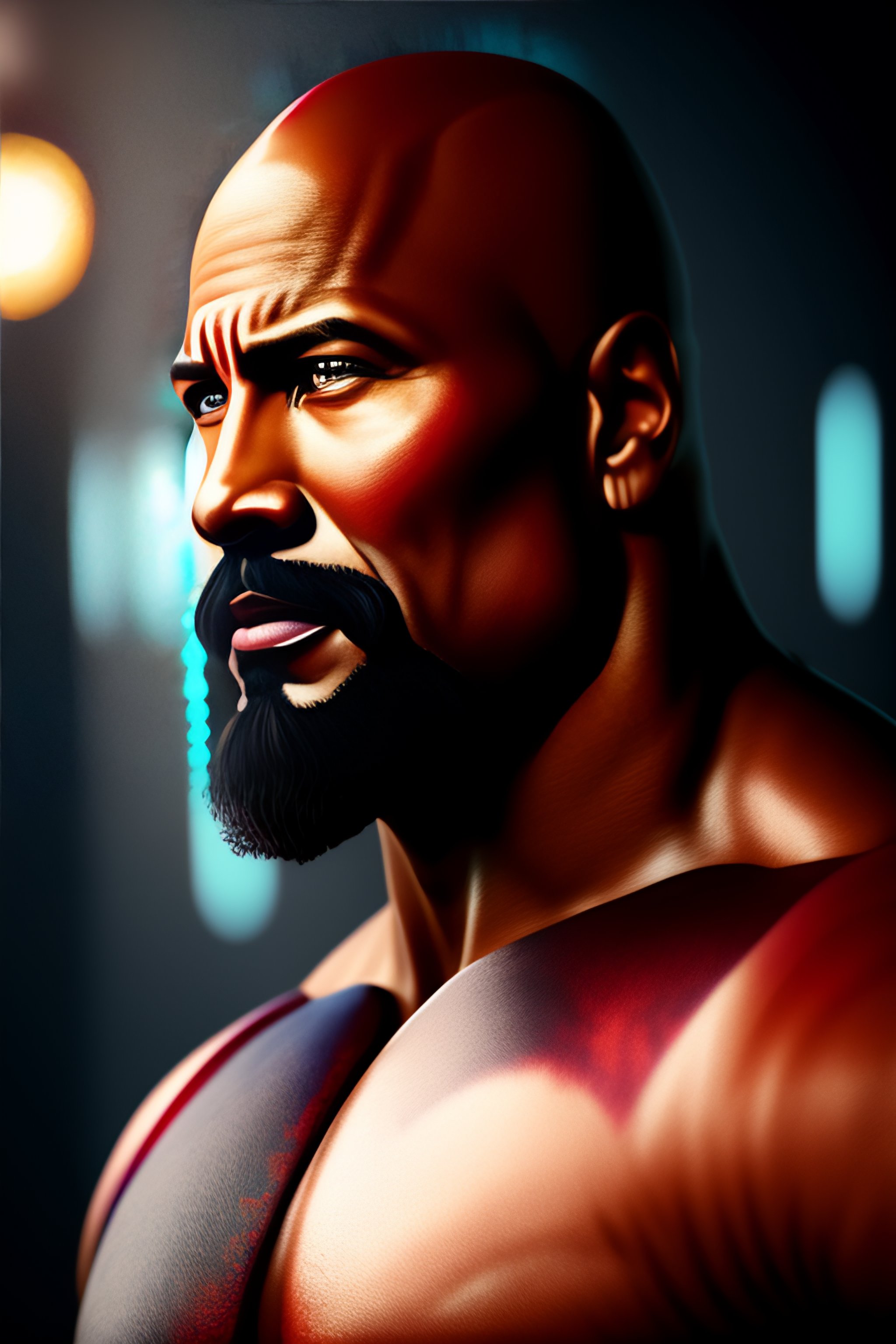 Lexica - Dwayne johnson, character god of war ragnarok