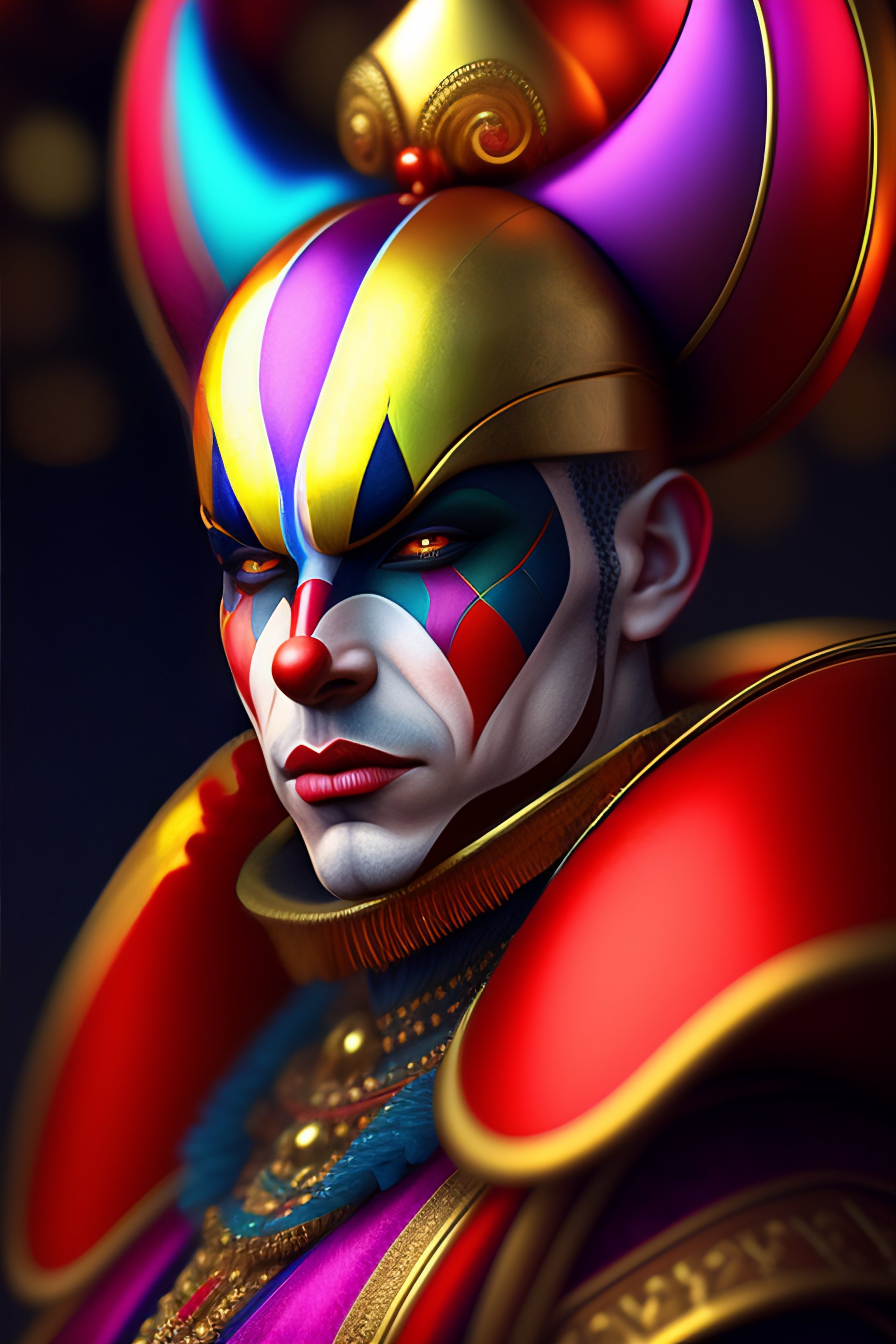 Lexica - Award winning digital sketch of a full jester bauble ...