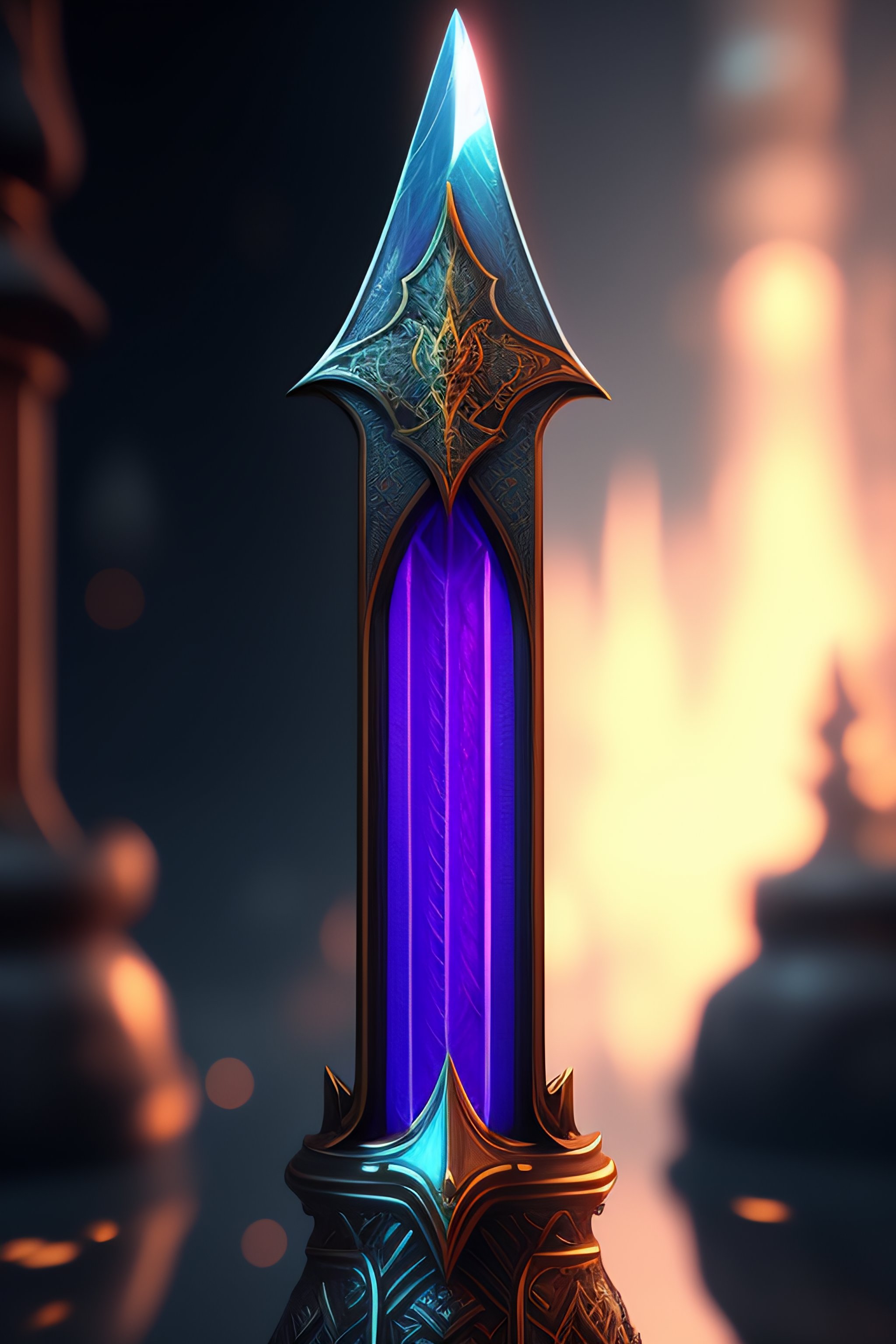 Lexica - Fantasy sword made of glass, evil magic weapon, detailed ...