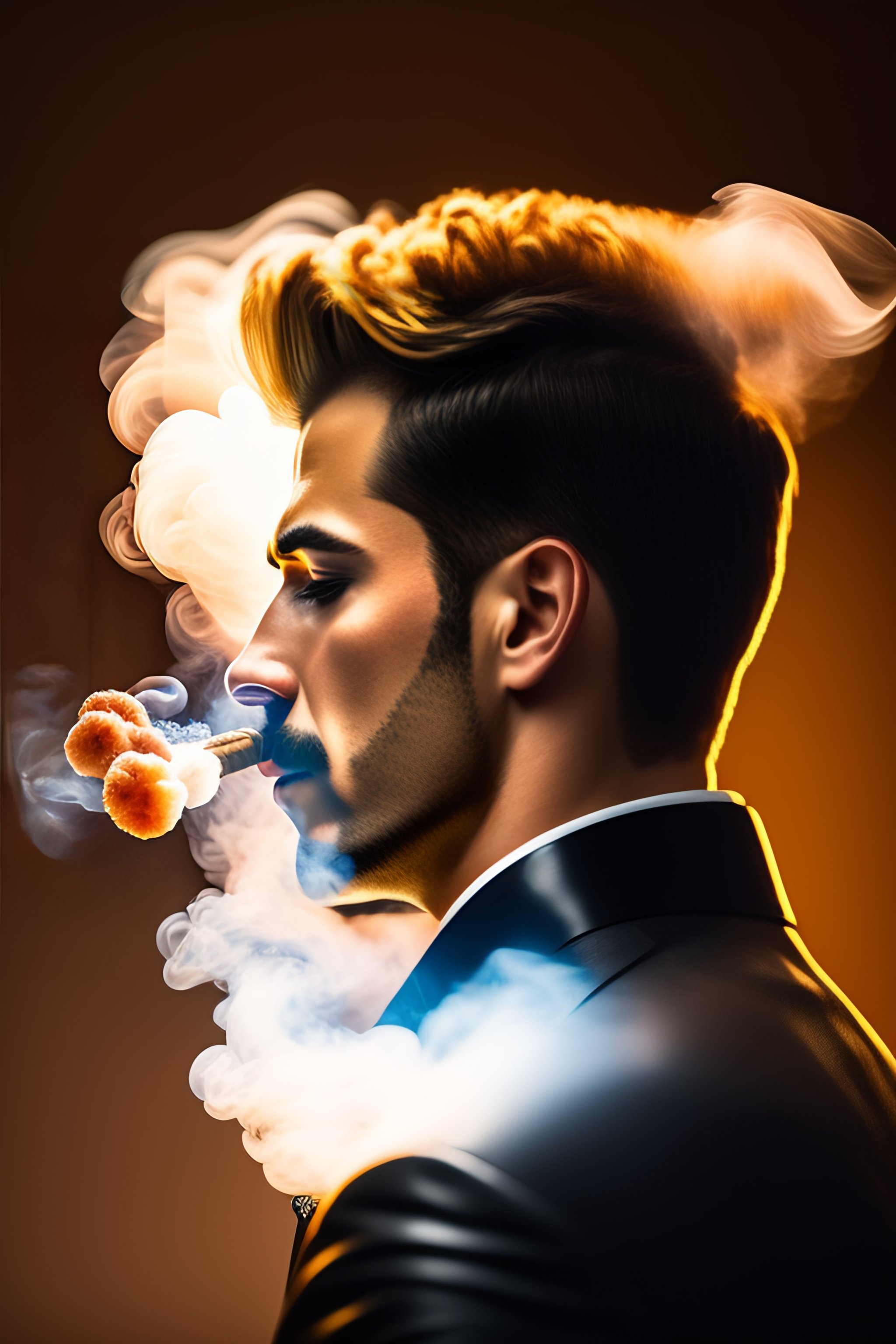 Lexica - A REALISTIC portrait BACKVIEW FROM A MAN IN A BIG LEATHER ...