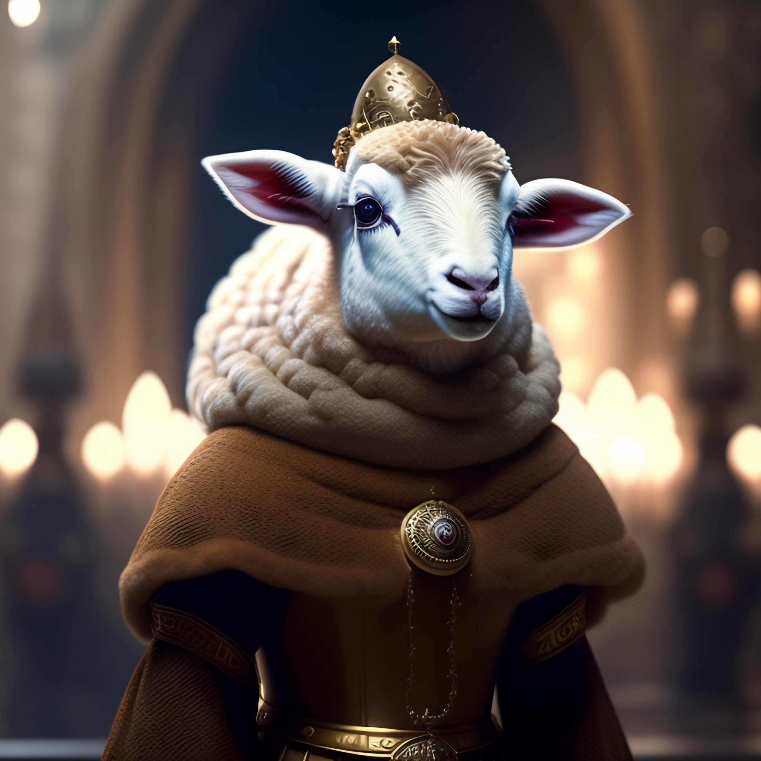 Lexica - A lamb robot IA intelligence, ex machina, dressed like a ...