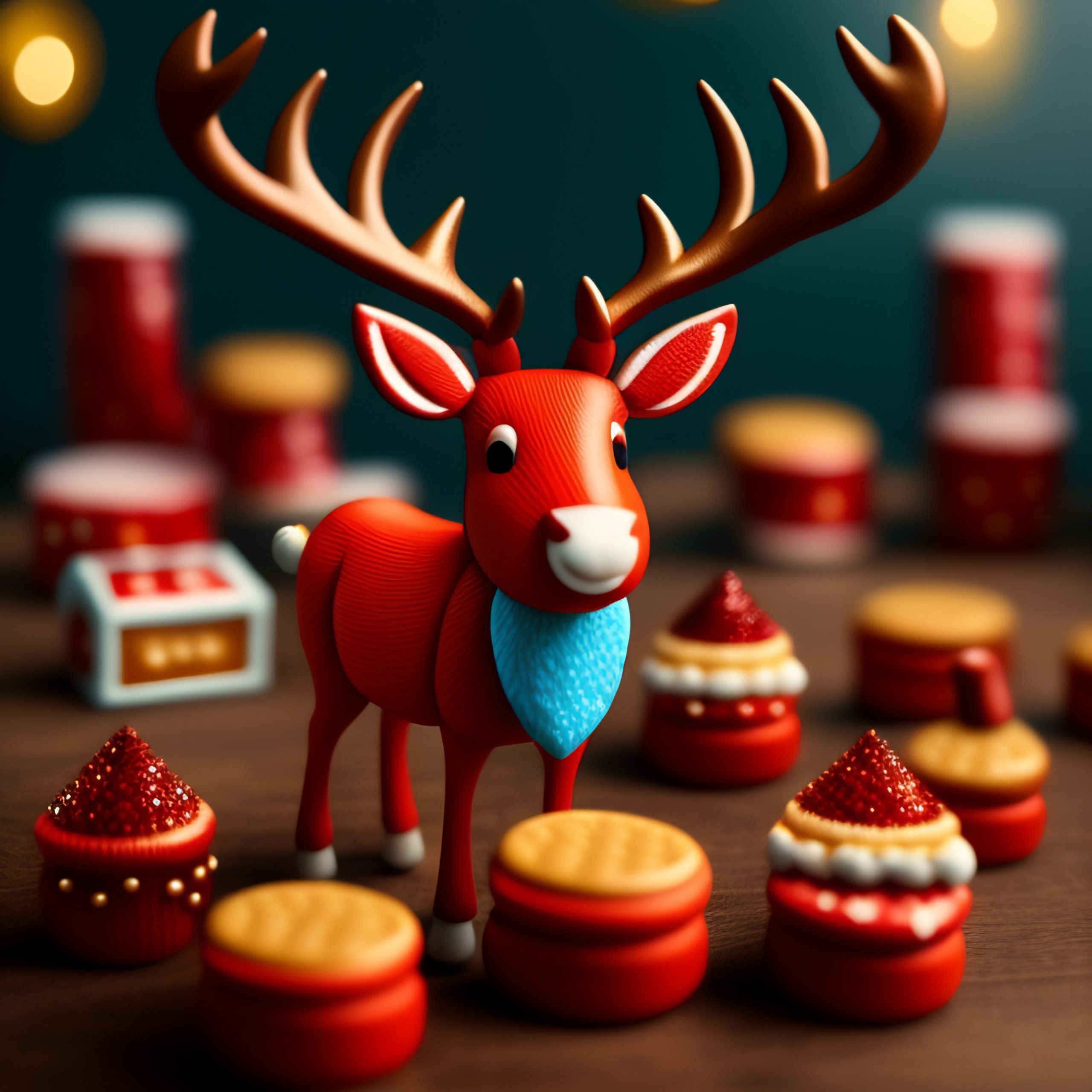 Lexica - Reindeer in the style of printable heros d&d token