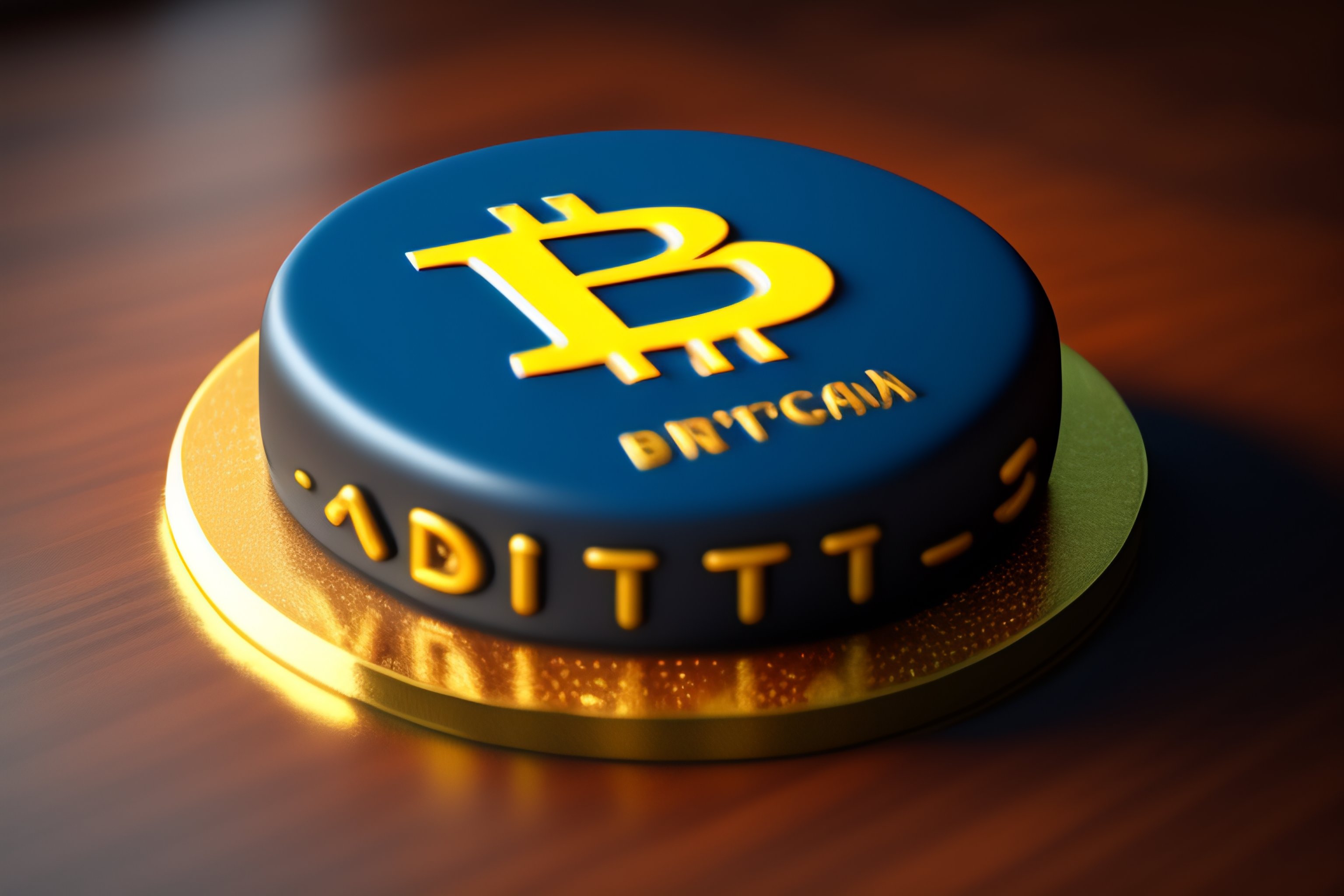 Lexica - Bitcoin cake with bitcoin logo on top, illustration, unreal engine