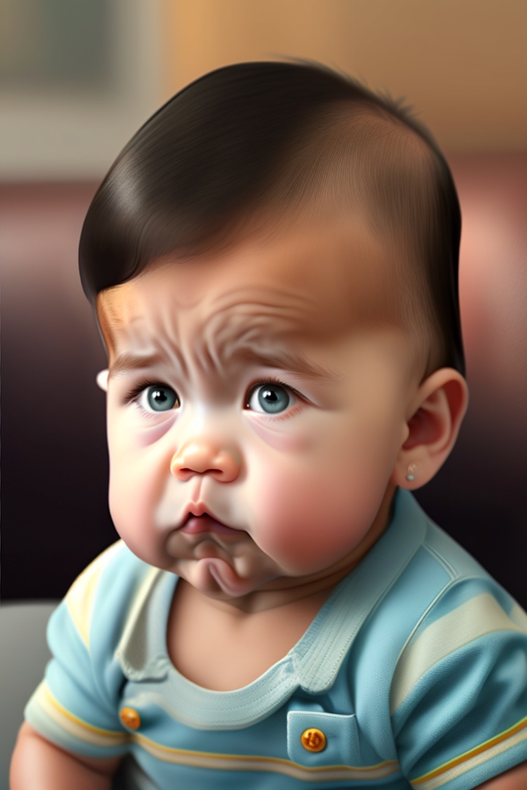 Lexica - Baby boy, angry, pointed chin, hard-headed