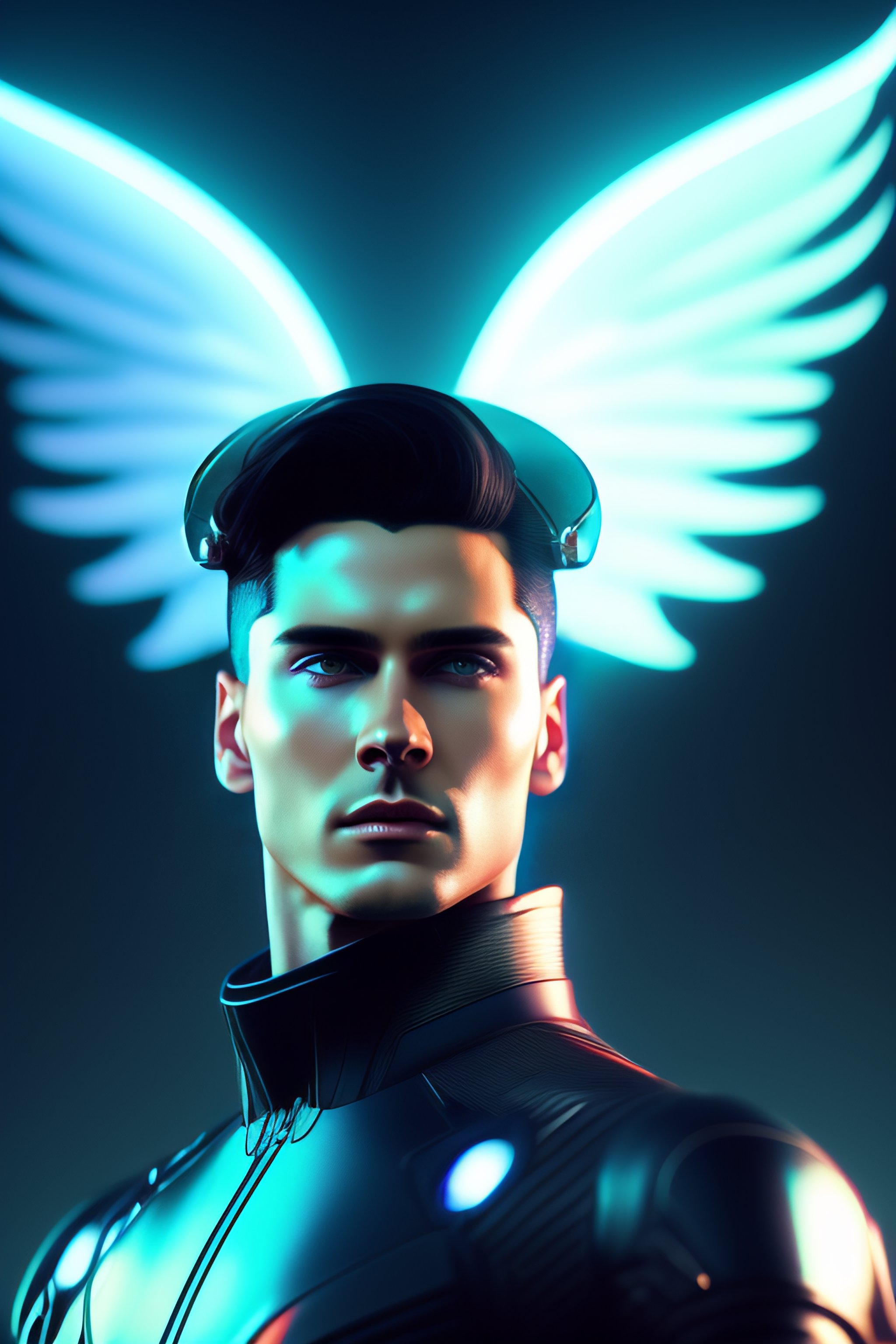 Lexica - An young man angel,matrix movie style ,synth wave