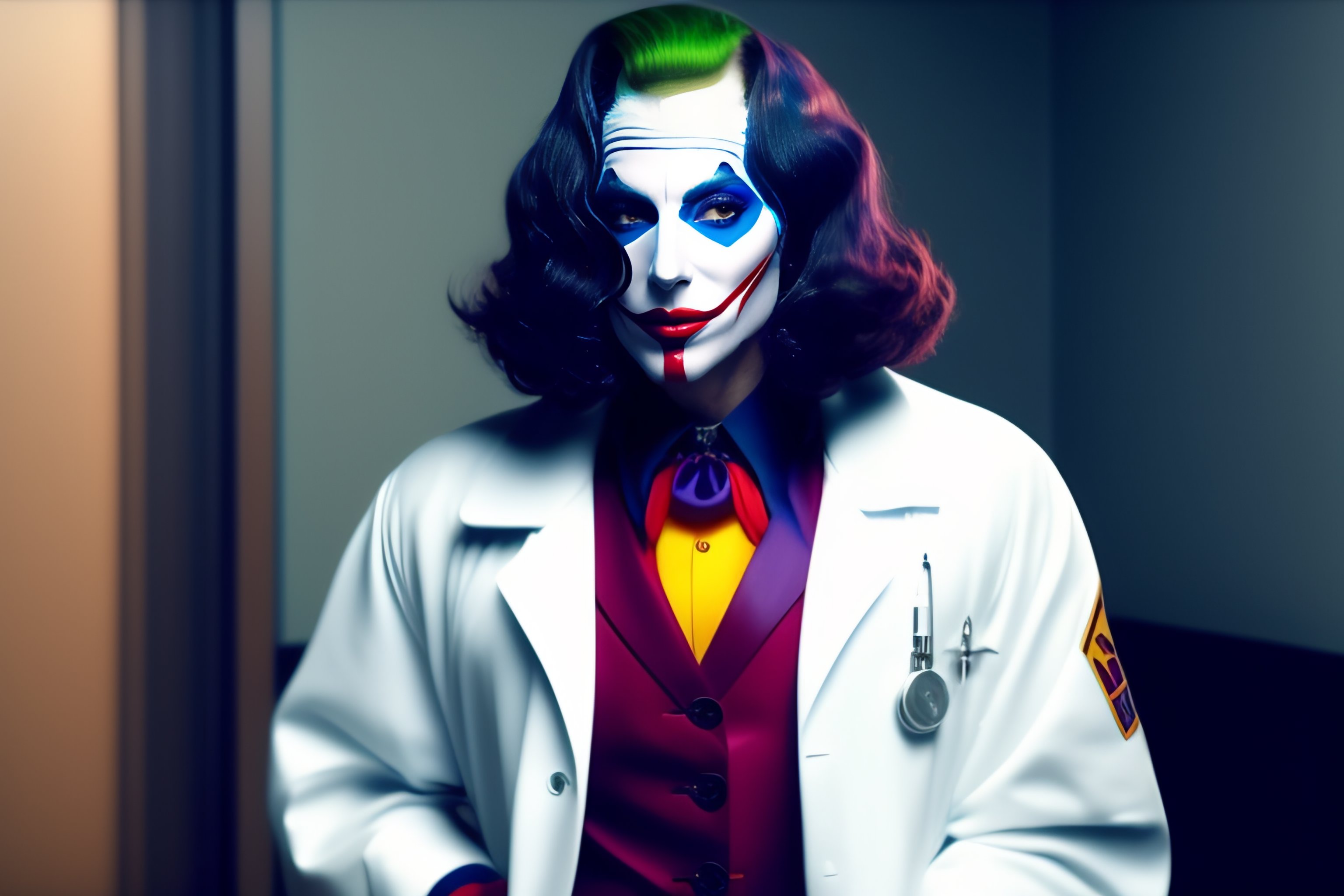 Lexica - Lady Gaga as a shy doctor with a straight hair in a session ...