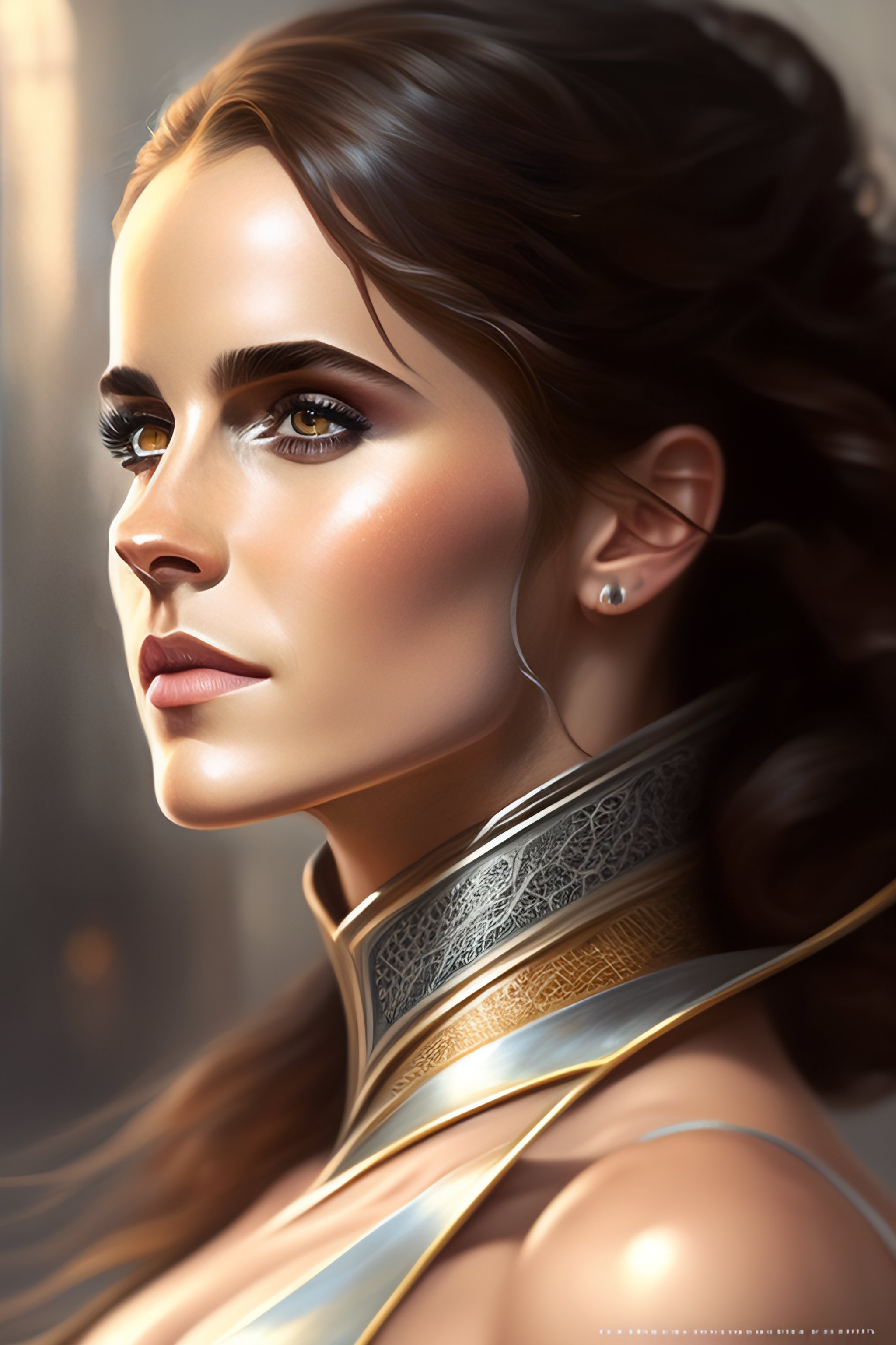 Lexica - Full potrait of thin muscular Emma watson and powerful ...