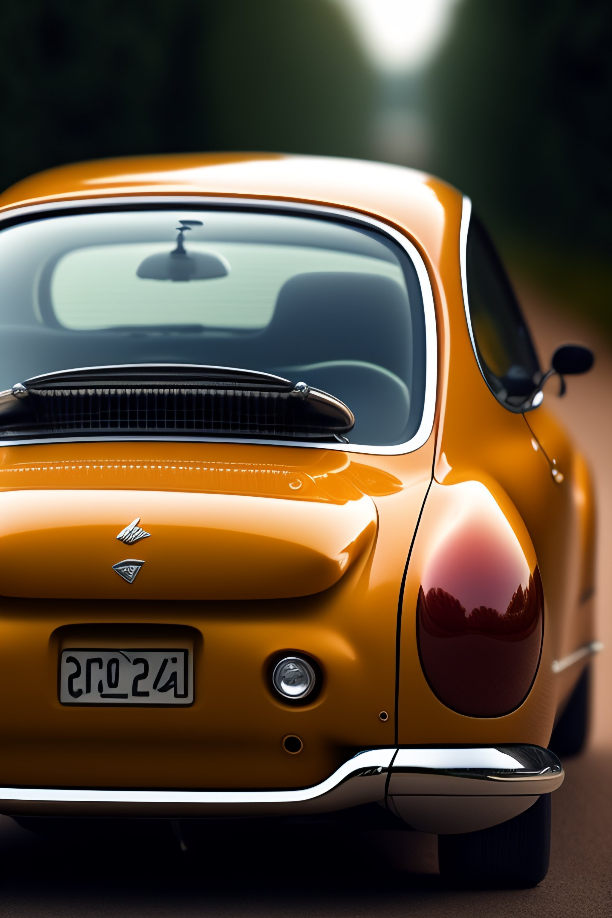 Lexica - A cute little car, seen from behind