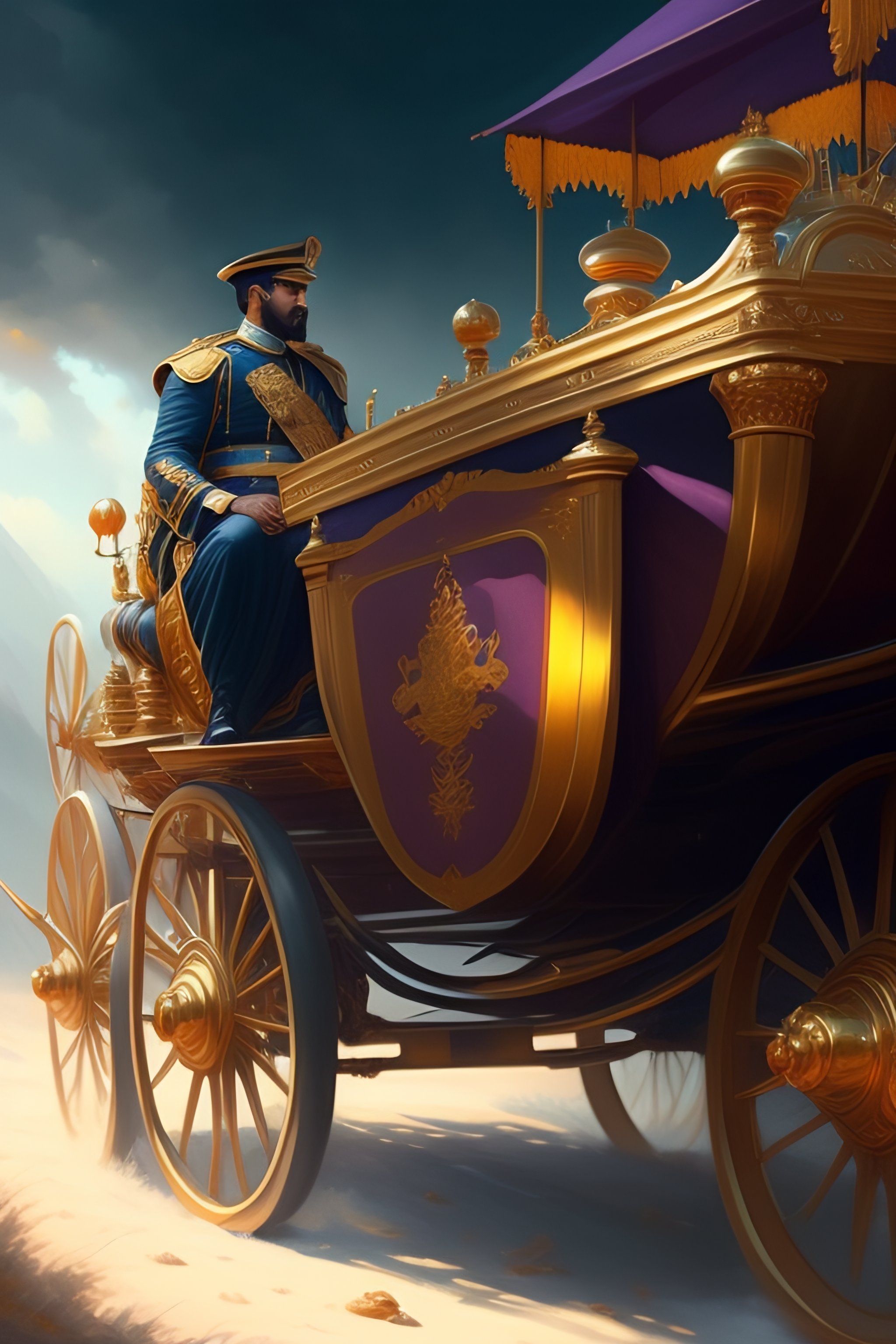 Lexica - A king on a big cart chariot art by greg rutkowski, artgerm ...