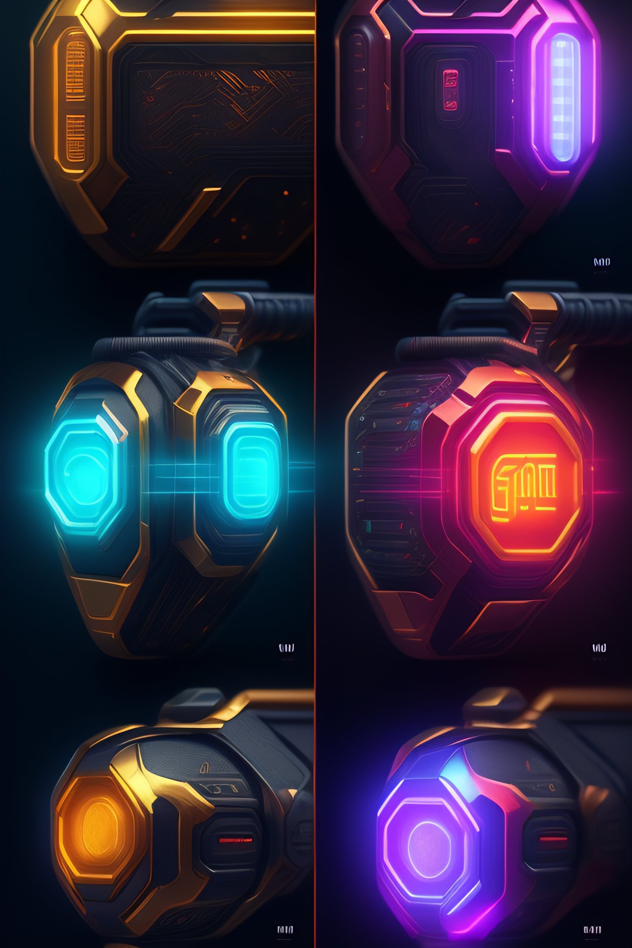 Lexica - Ultradetailed illustration of a mechanic gauntlet, neon ...