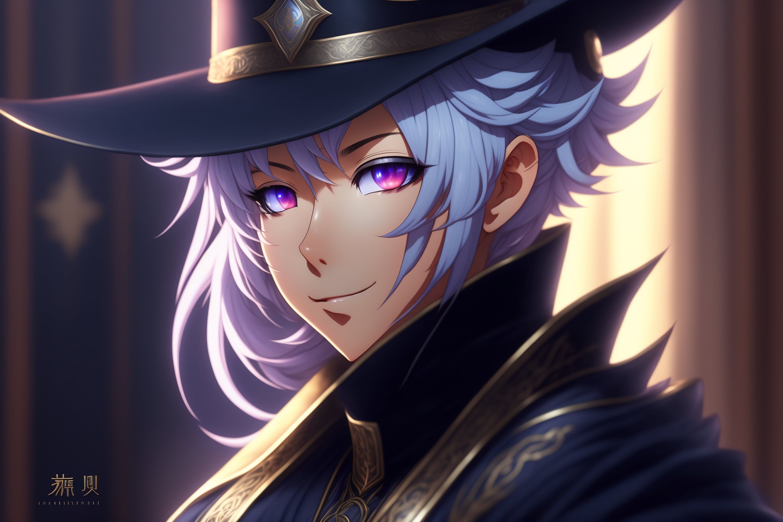 Lexica - Anime, mage, black mage hat, silver hair, High quality, high ...