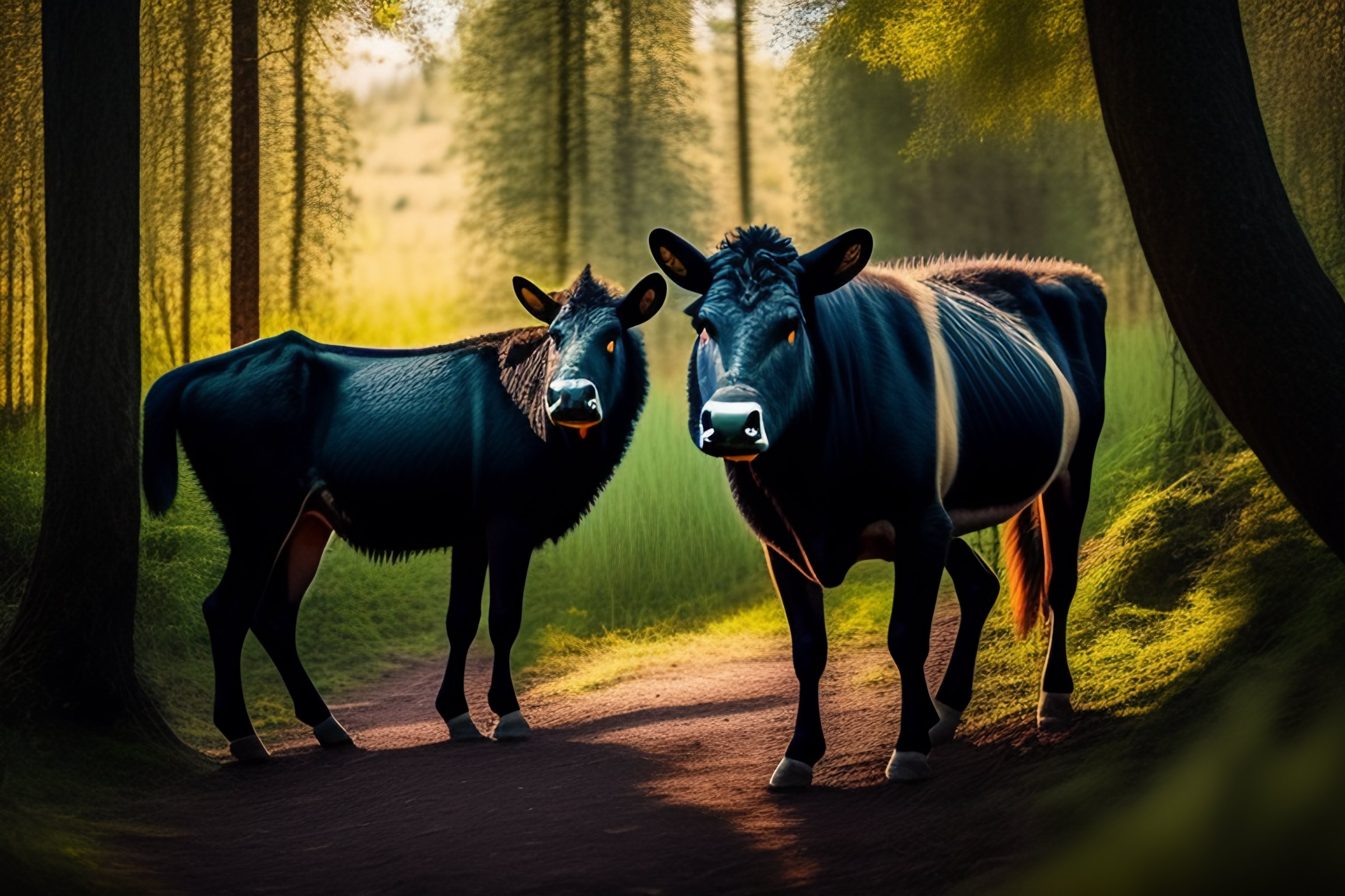 Lexica - Photo of standing werewolf monster hunter cows caught on a ...