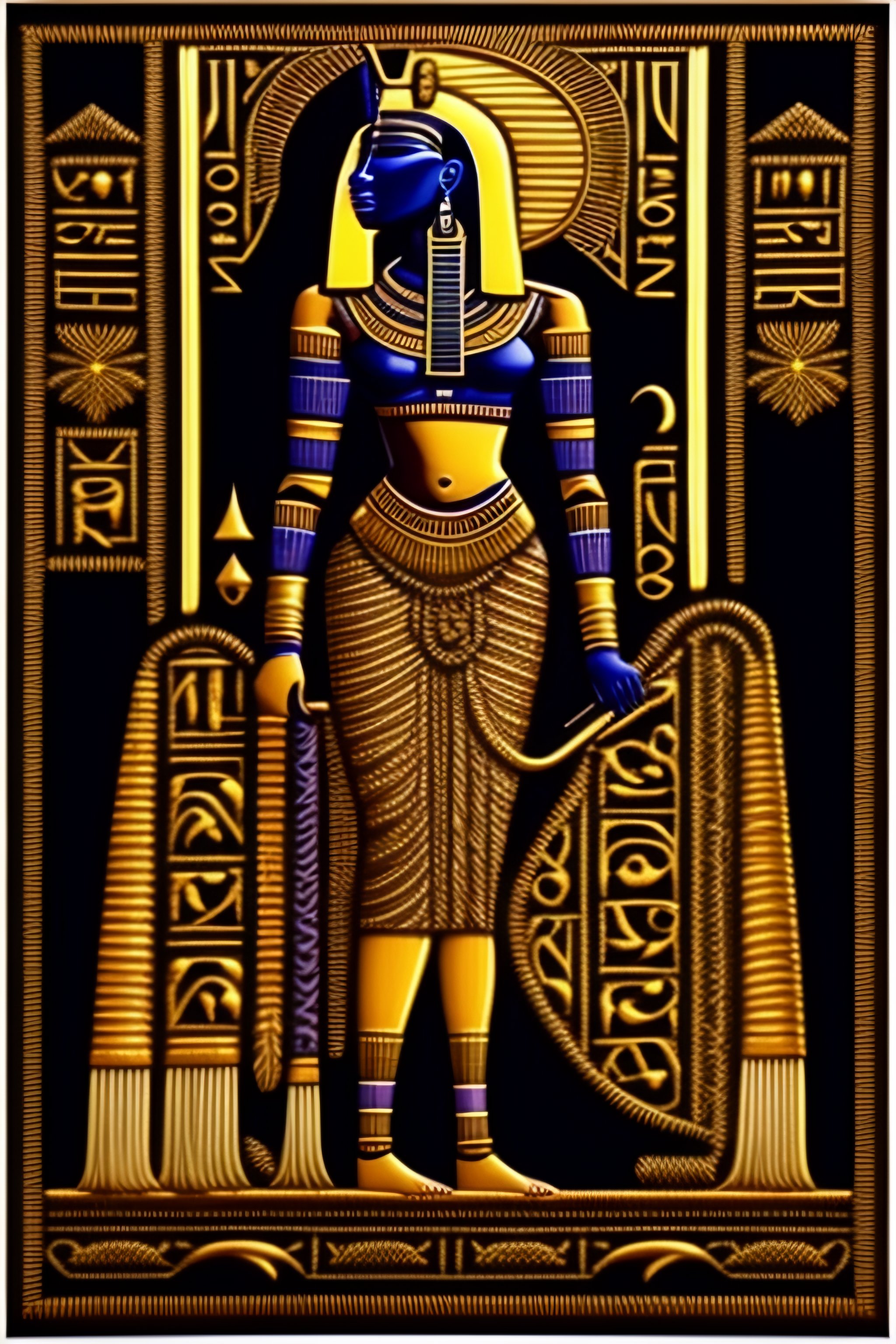 Lexica - Image of African fabric with gold and black Kemet Egypt ...