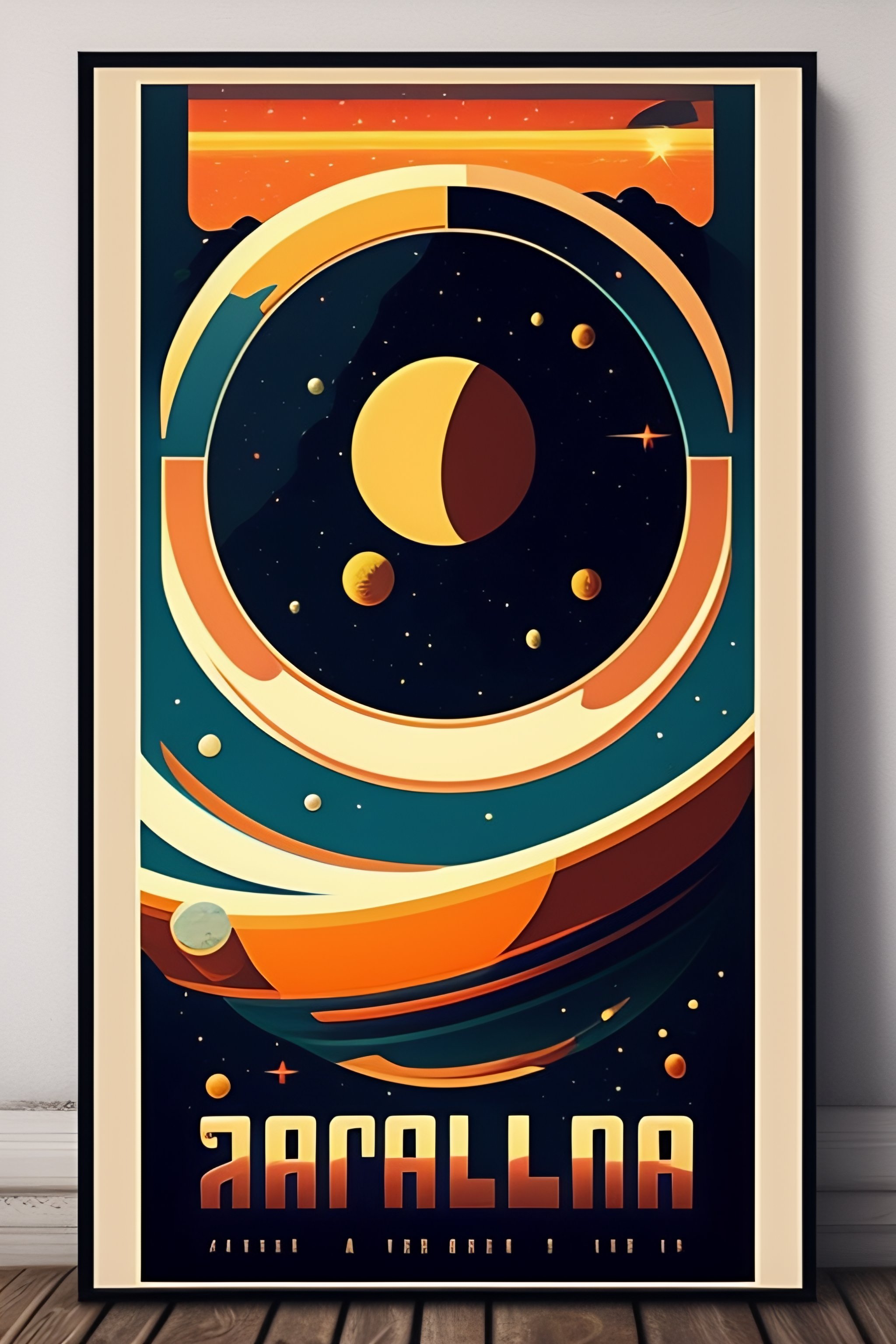 Lexica - Vintage space poster, 2D game art, retro canvas art