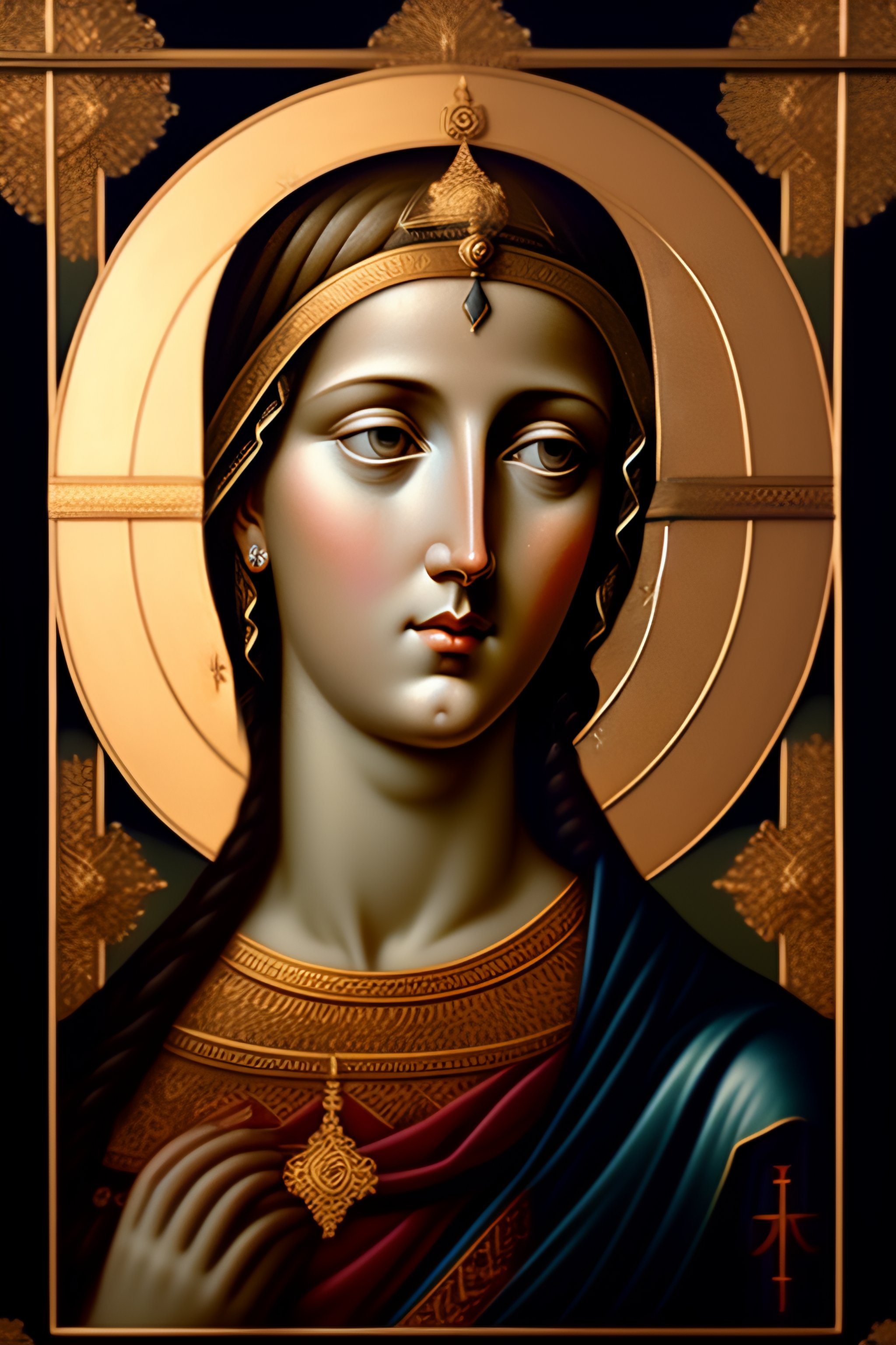 Lexica - Female saint icon renaissance high detail