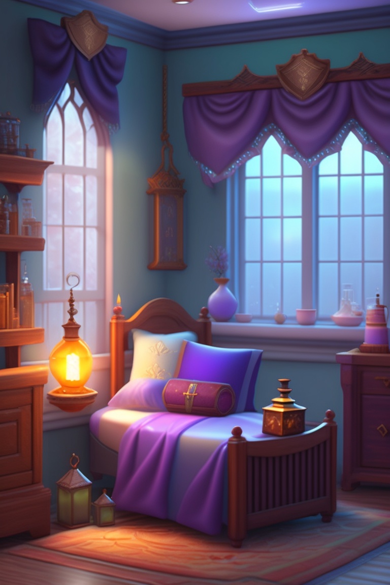 Lexica - Fantasy inpatient inpatient room with wizard-style equipment ...