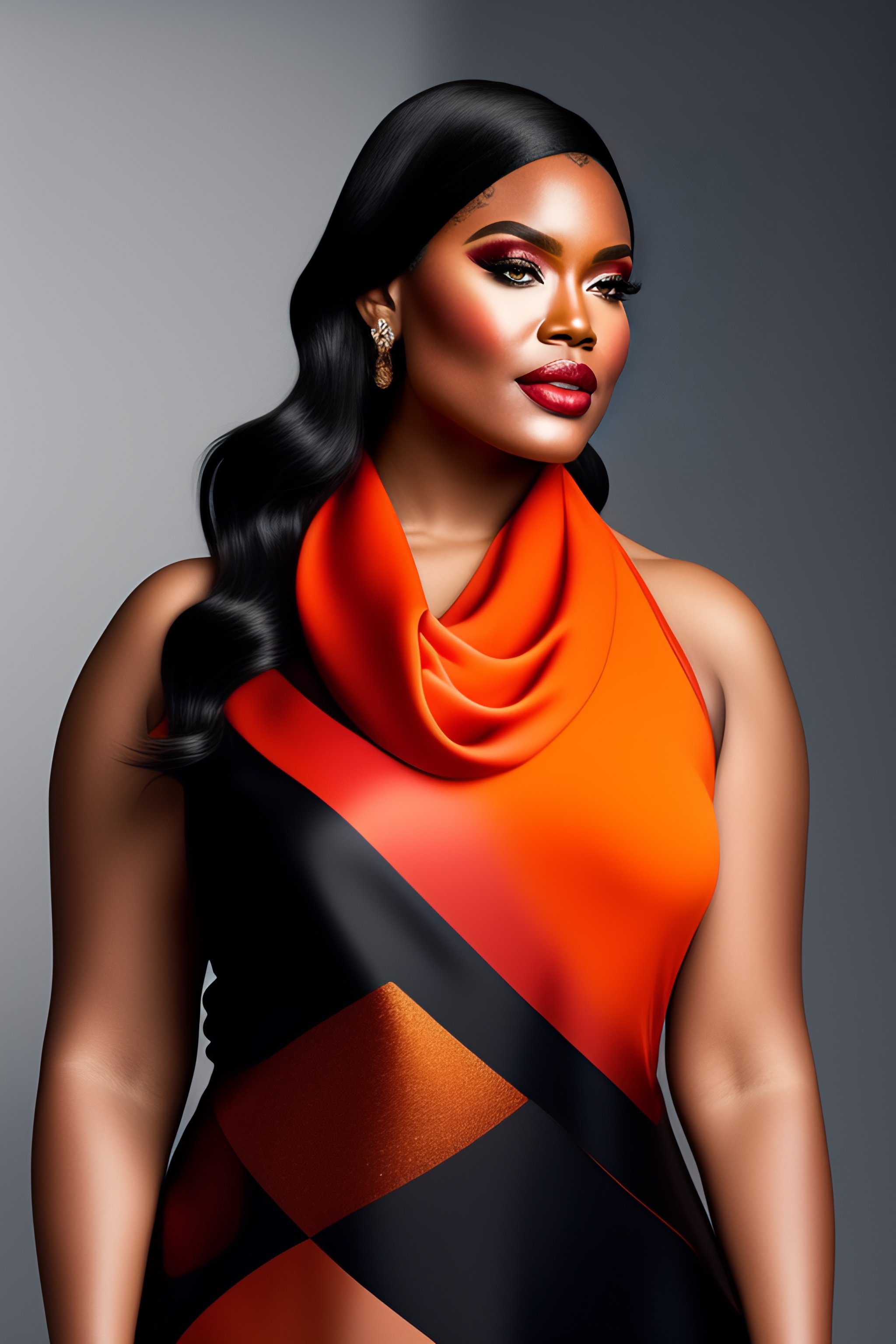 Lexica - Fashion show plus size cothic women with black tanktop and 3d ...