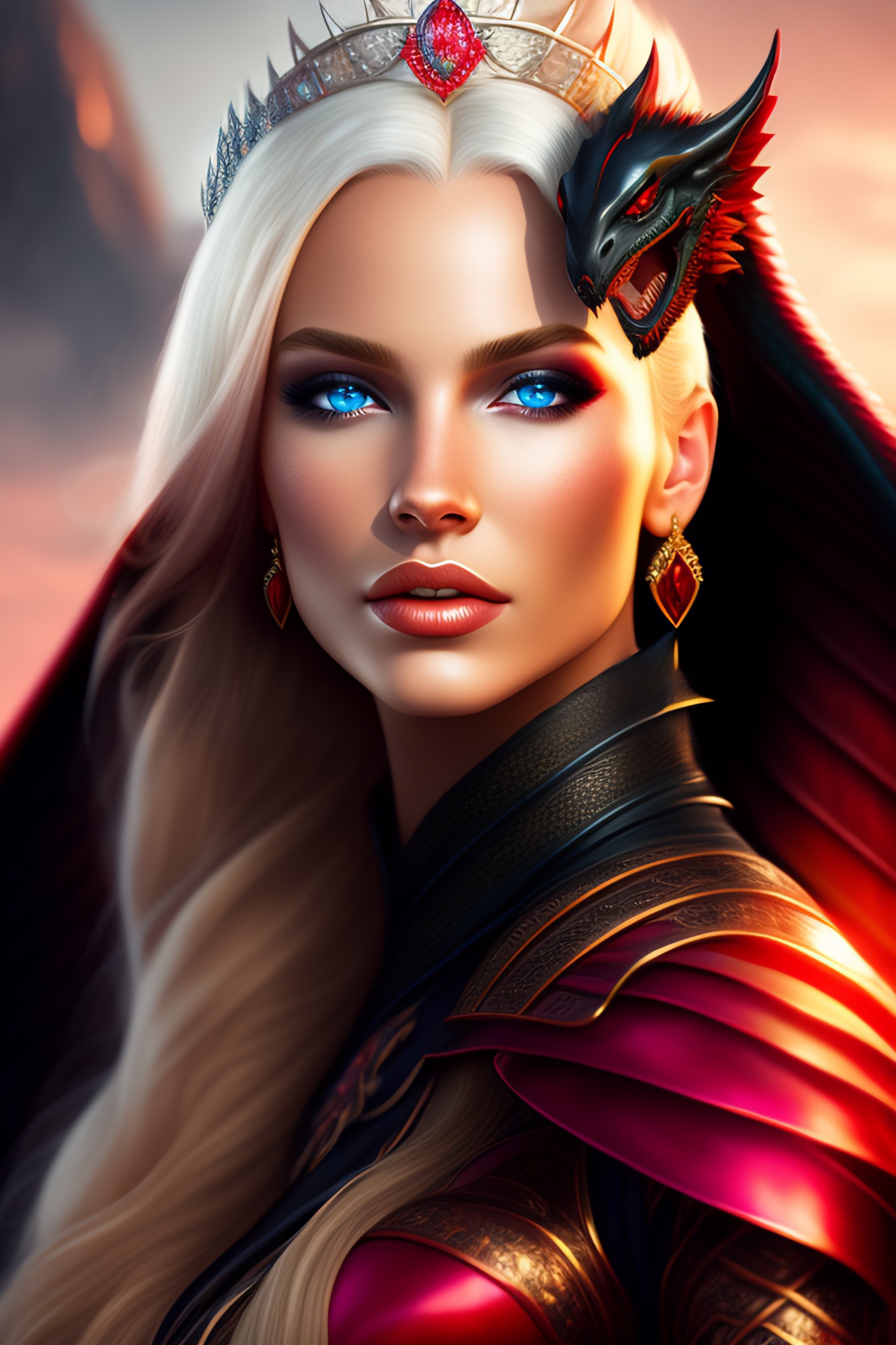 Lexica - Highly detailed of a beautiful young queen, long blonde ...