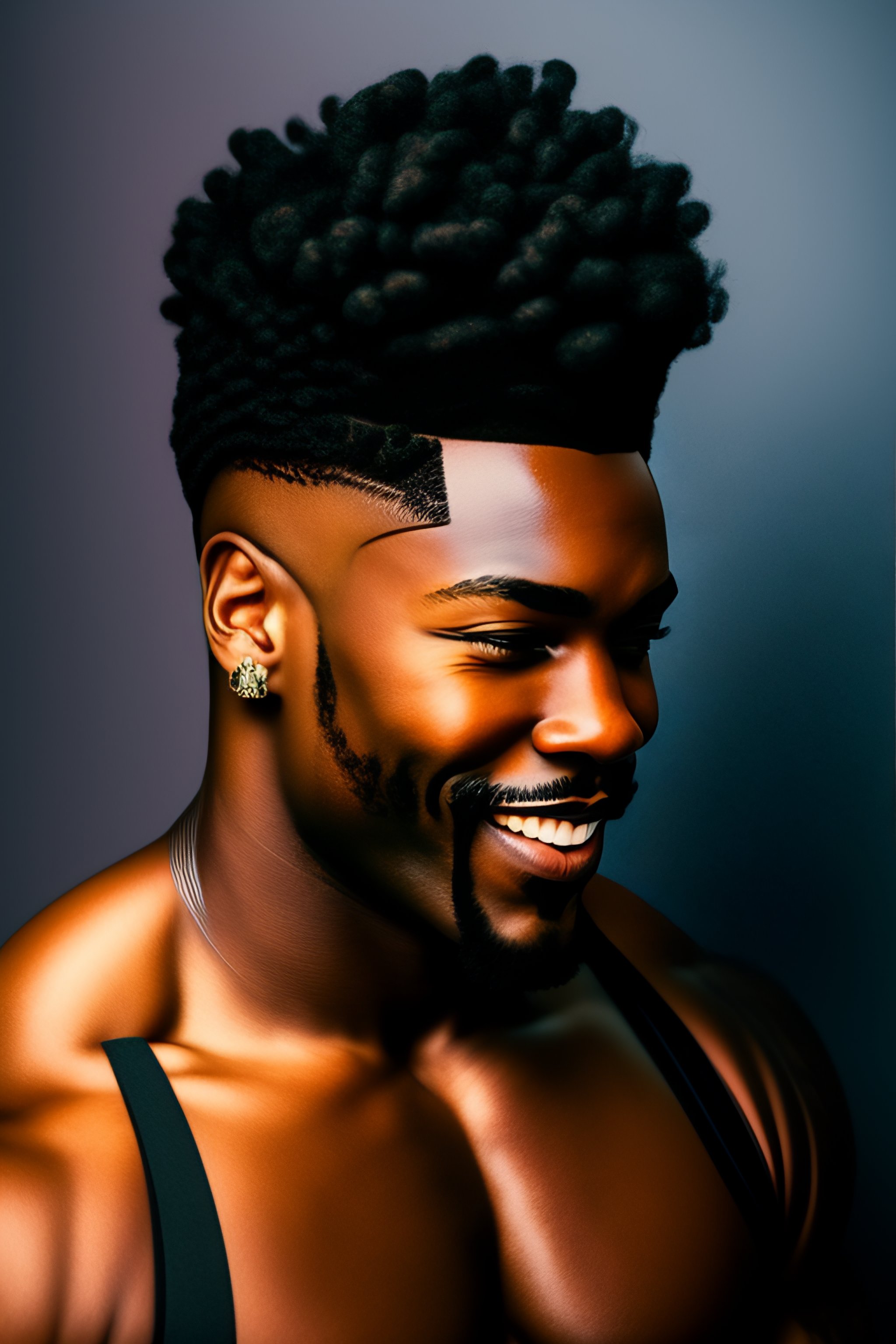 Lexica - A strapping, ebony Adonis with a stylish coiffure and a ...