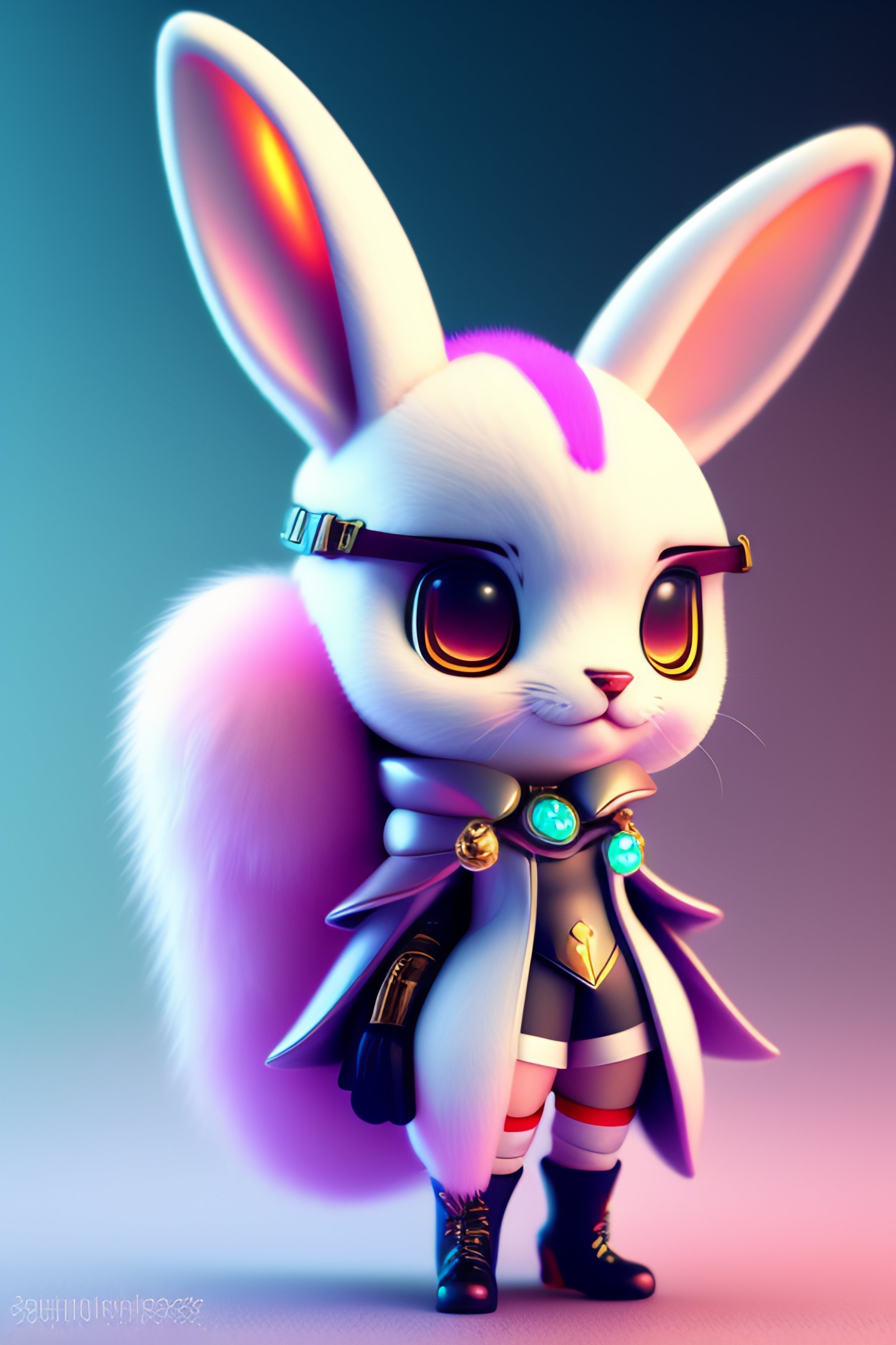 Lexica - Cute and adorable cartoon anthropomorphic female rabbit in ...