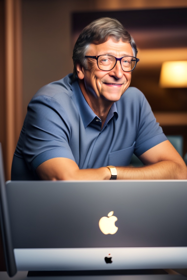 Lexica - Bill Gates sitting on the computer, film grain, EOS-1D, f/1.4 ...