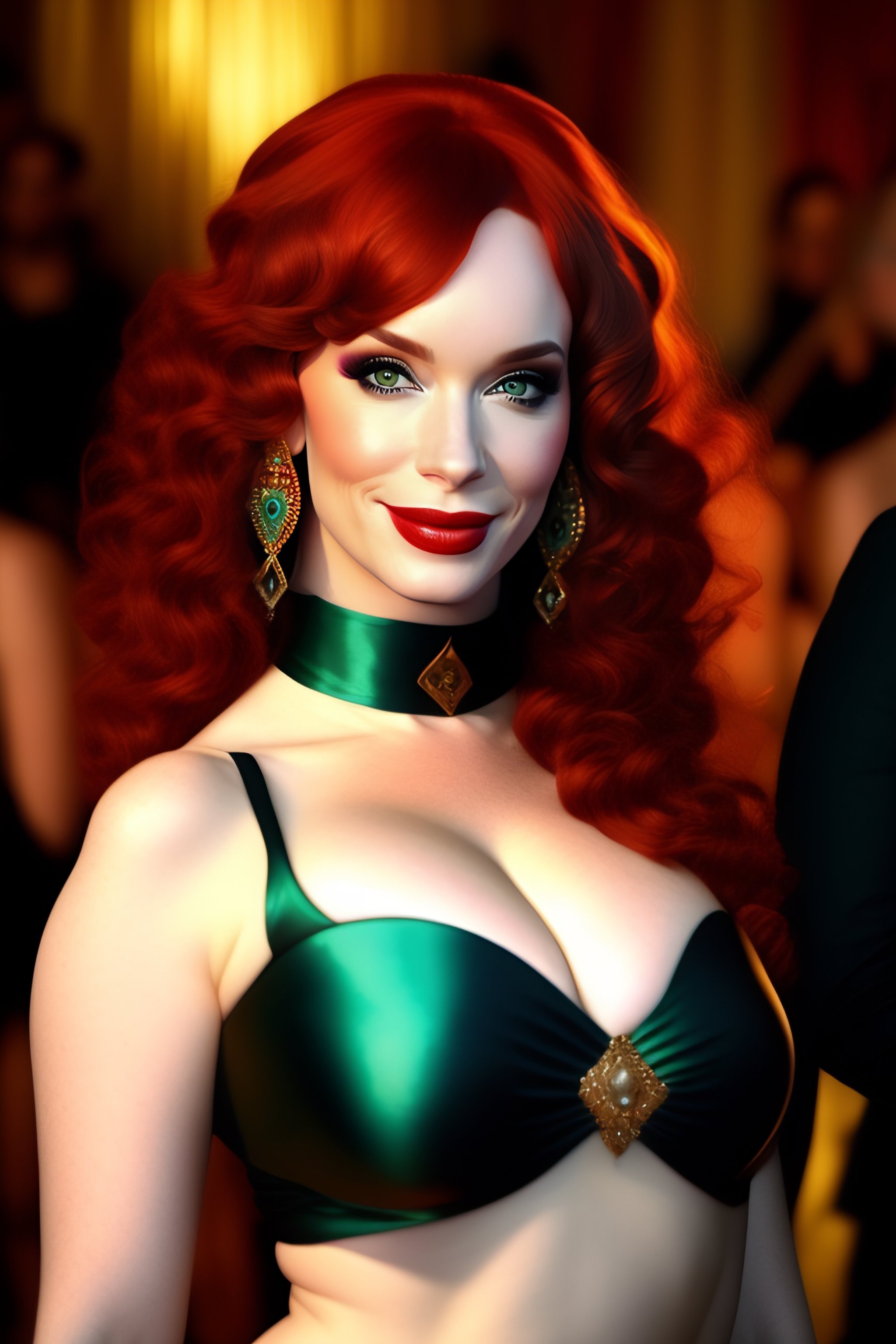 Lexica - Christina hendricks, SCI-fi club, belly dancer, cyberpunk