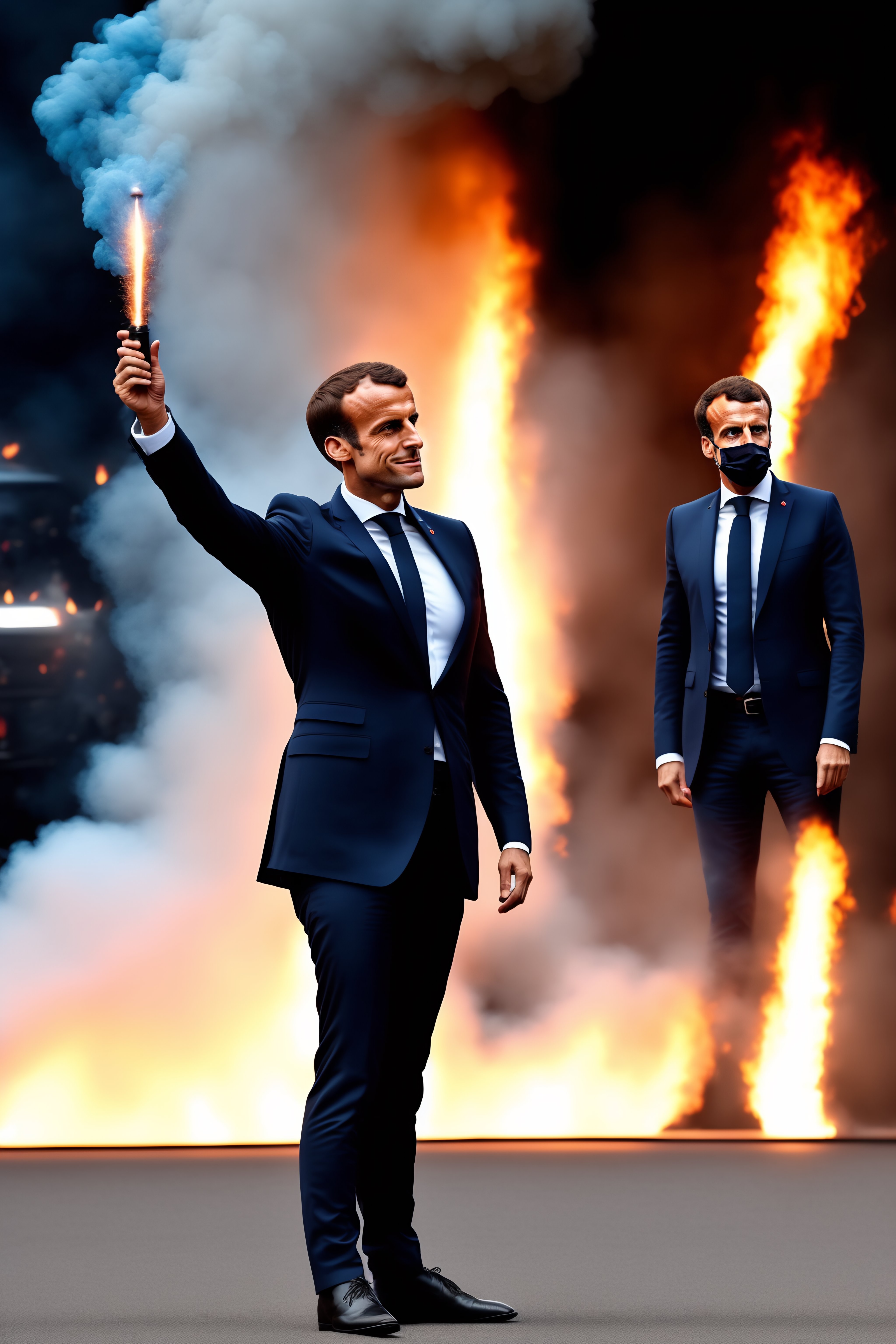 Lexica - Emmanuel macron launching a molotov at emmanuel macron ...