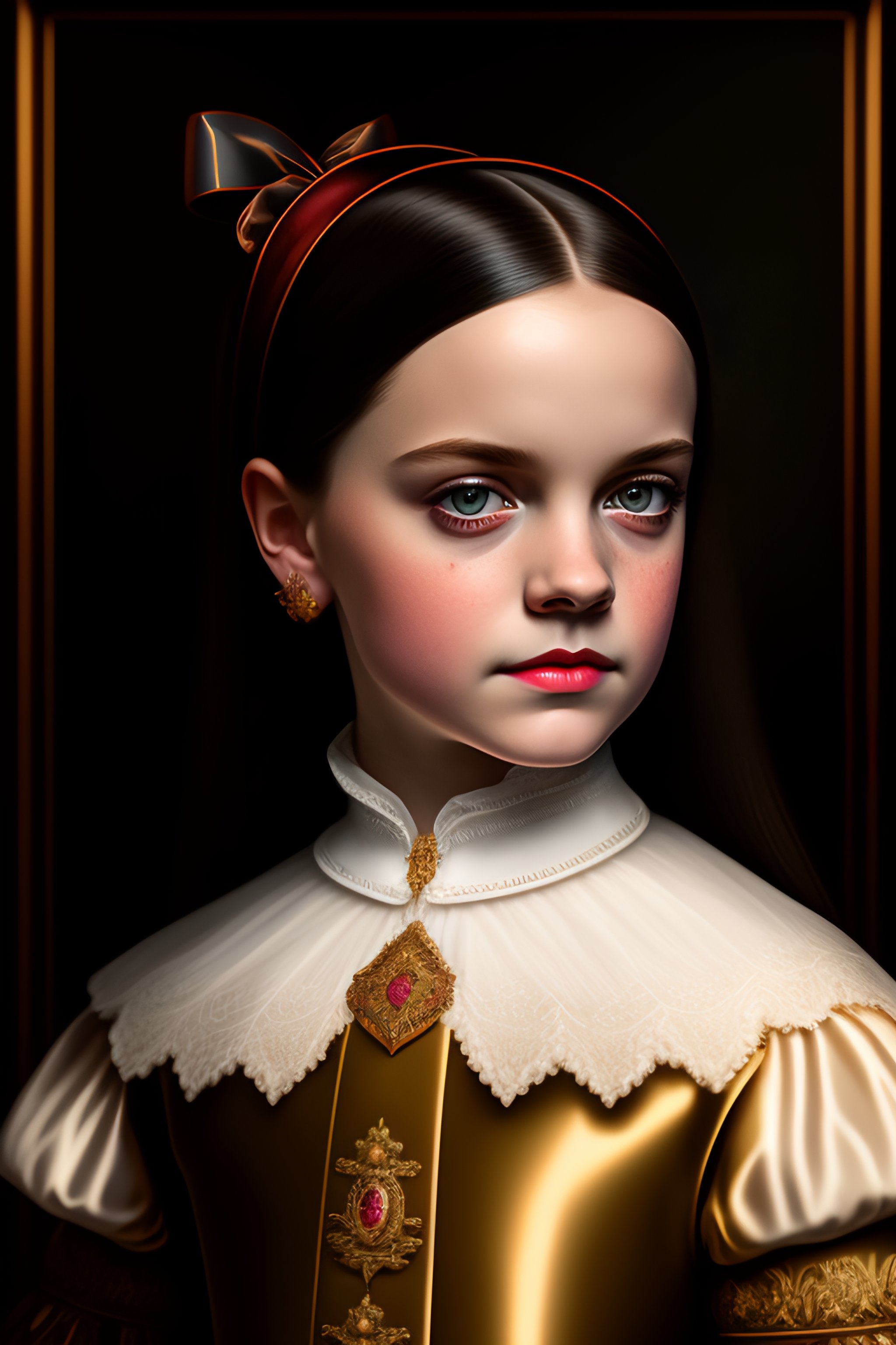 Lexica - Portrait of Wednesday Addams in Baroque Style by Rembrandt