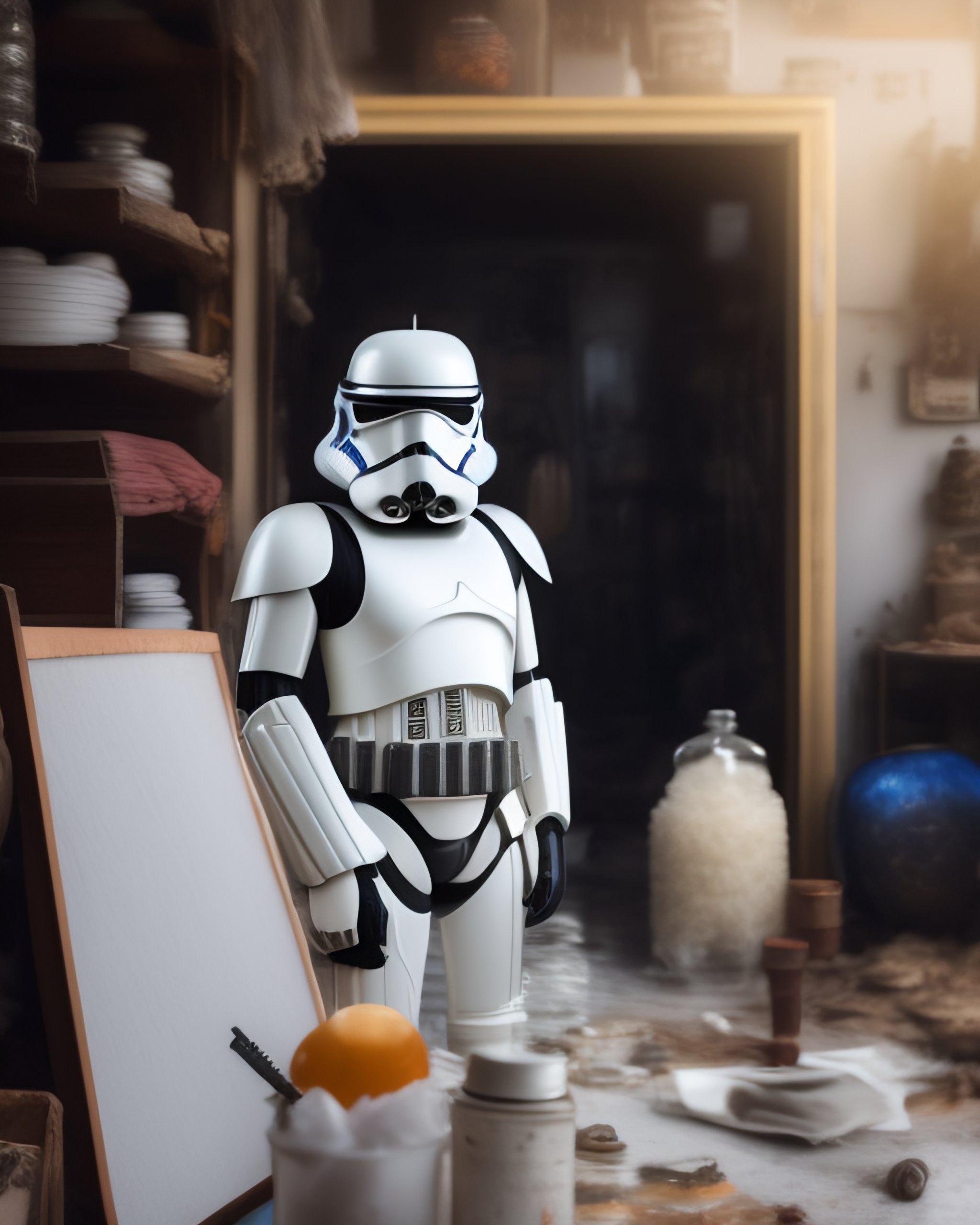 Lexica - Wide angle Environmental shot of a stormtrooper in baroque ...