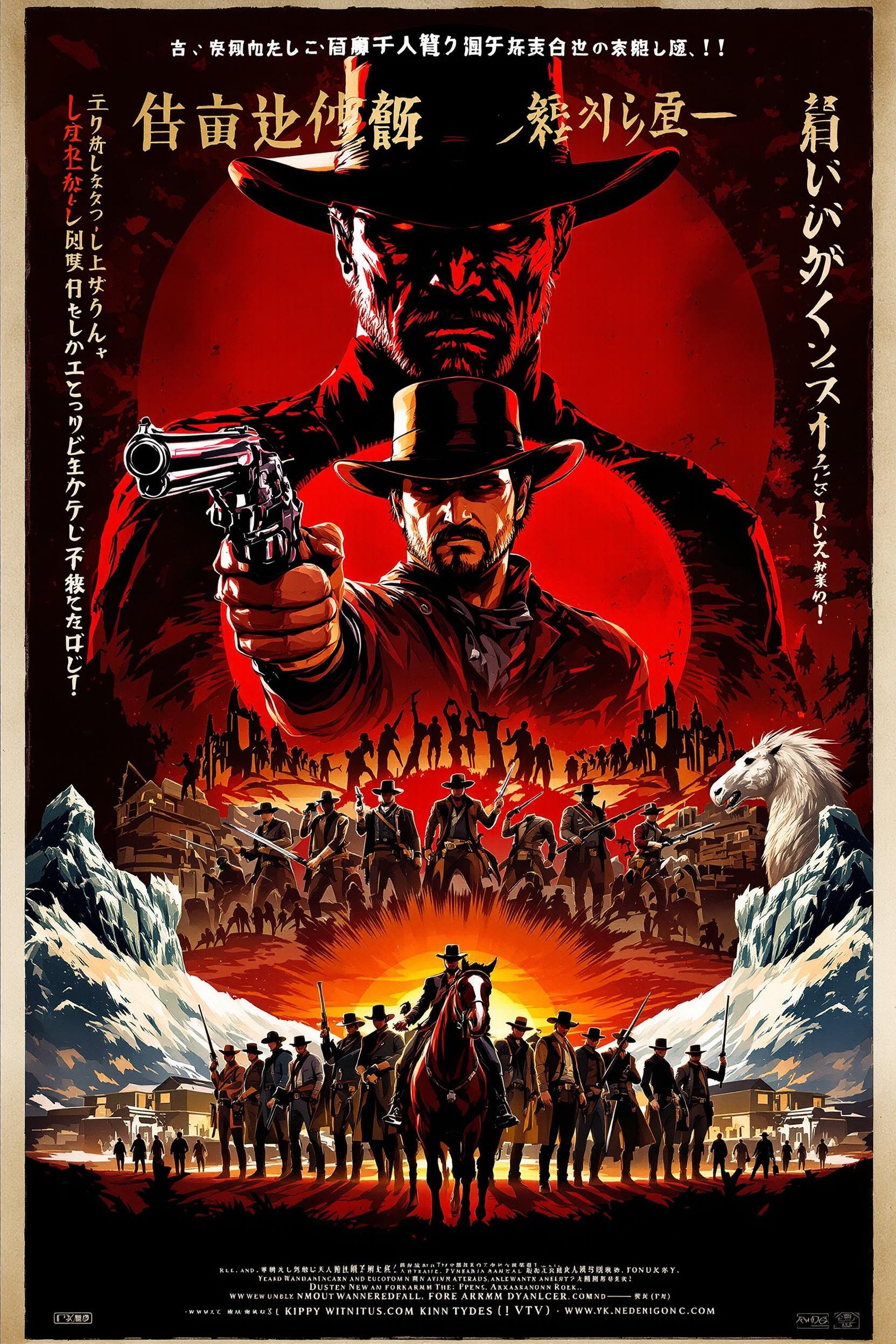 Lexica - A Japanese-style movie poster for "Red Dead Redemption 2" as ...