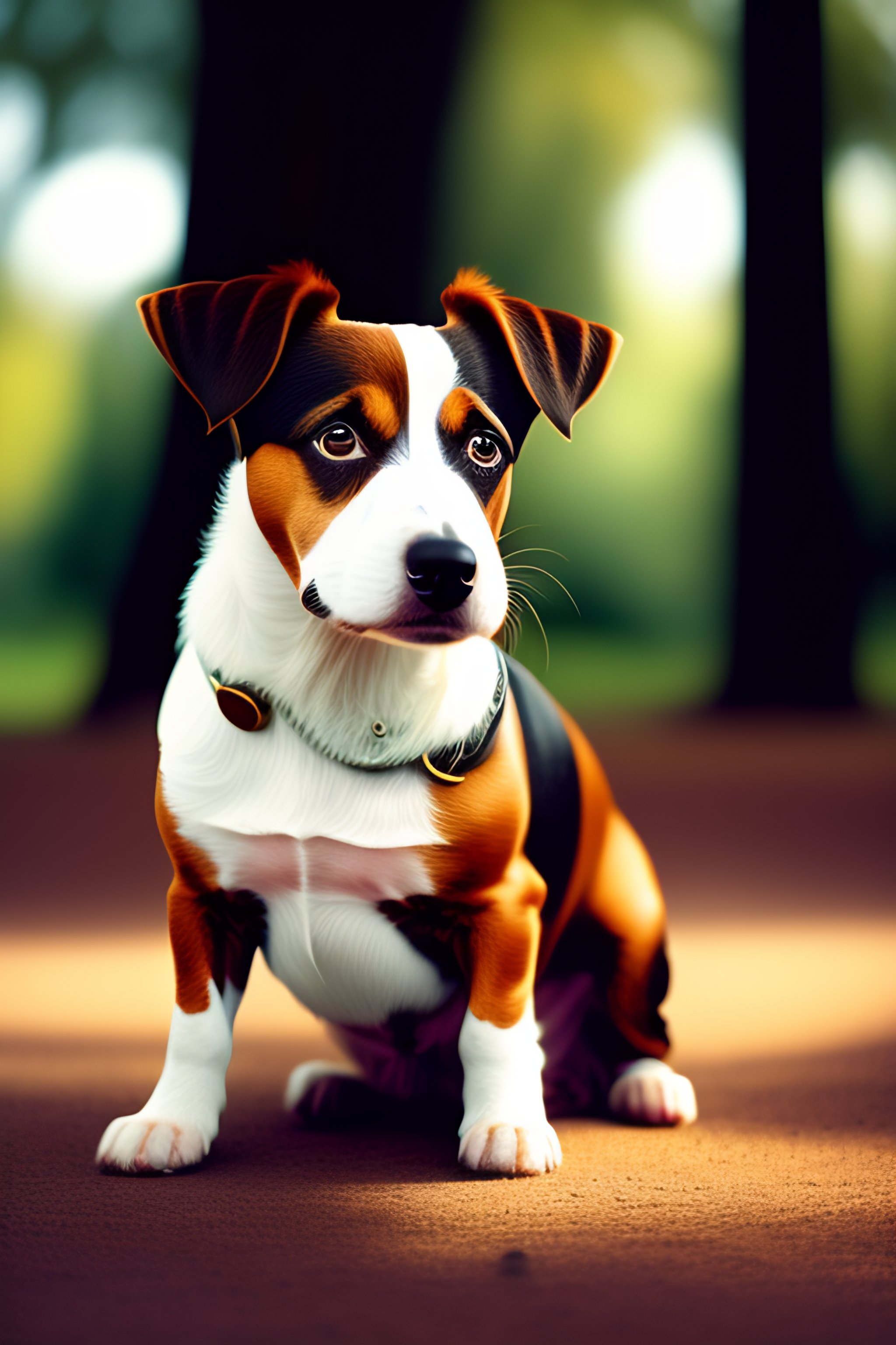 Lexica - Portrait of hairy brown jack russel terrier dog, chilling in a ...