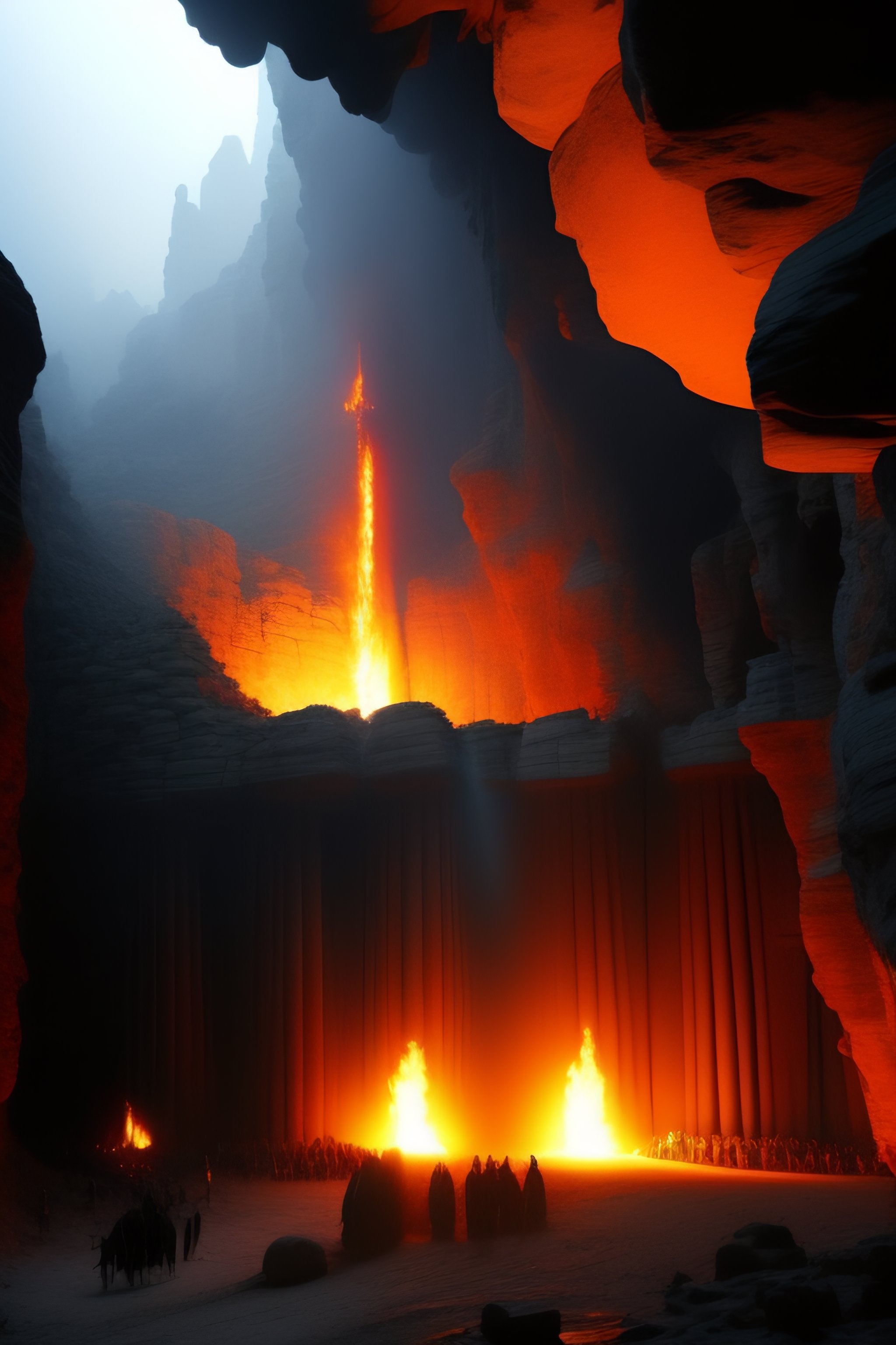Lexica - Intricate, crisp, noisy, hell, cave, volumetric, dark ...