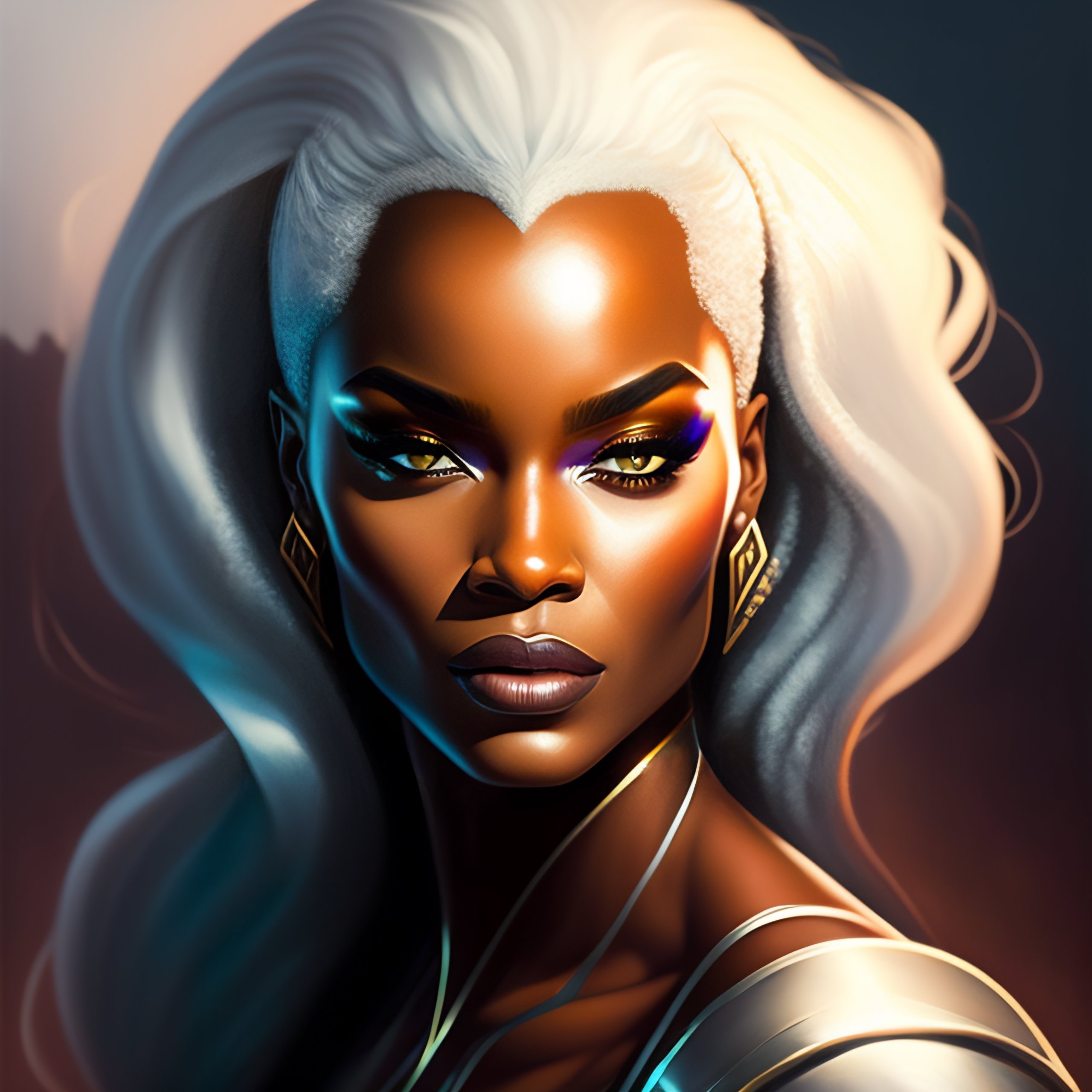 Lexica - Pixar: oil painting portrait of Ororo Munroe from Marvel'sX ...