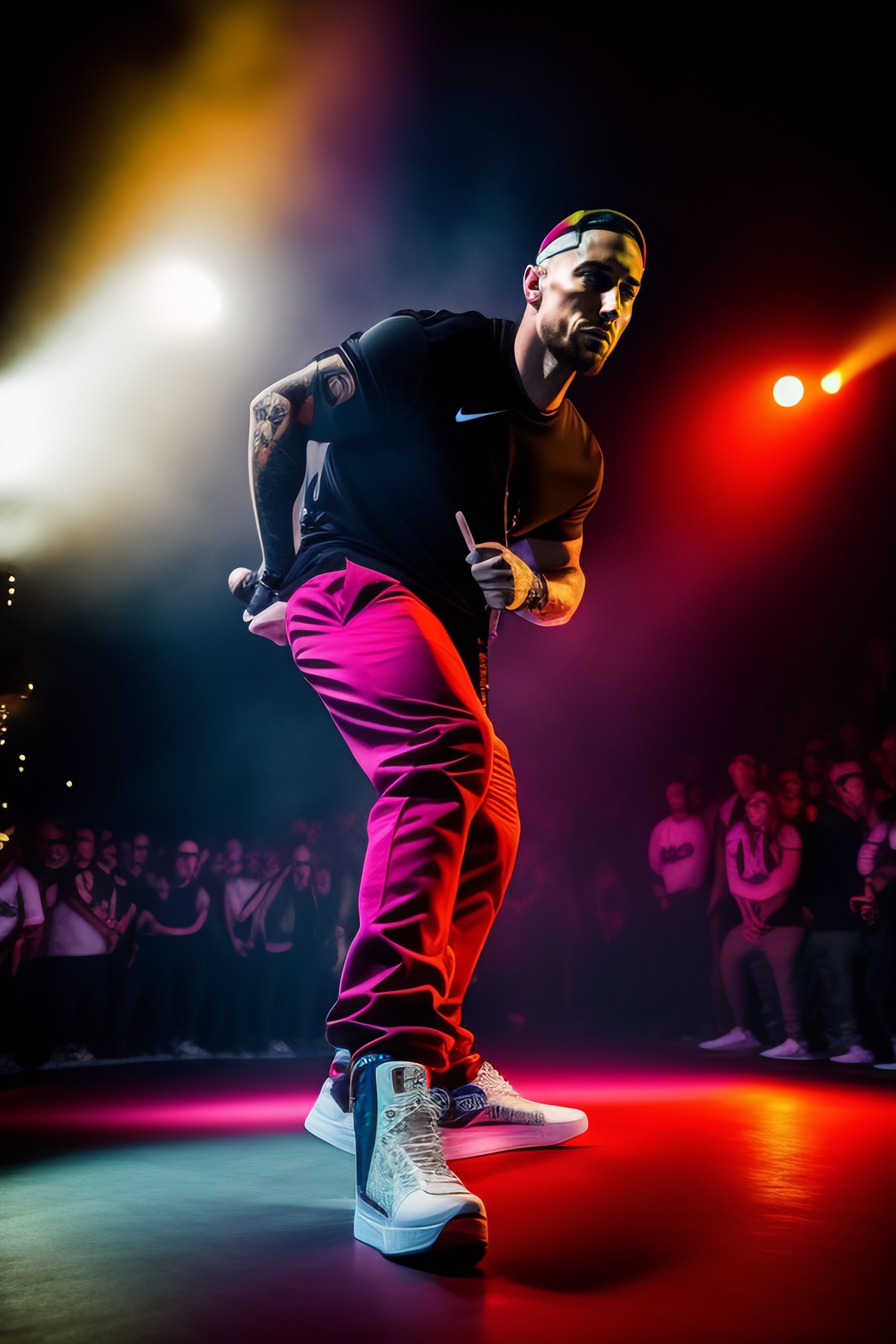 Lexica - Photo of eminem dancing with snakes, in tel aviv