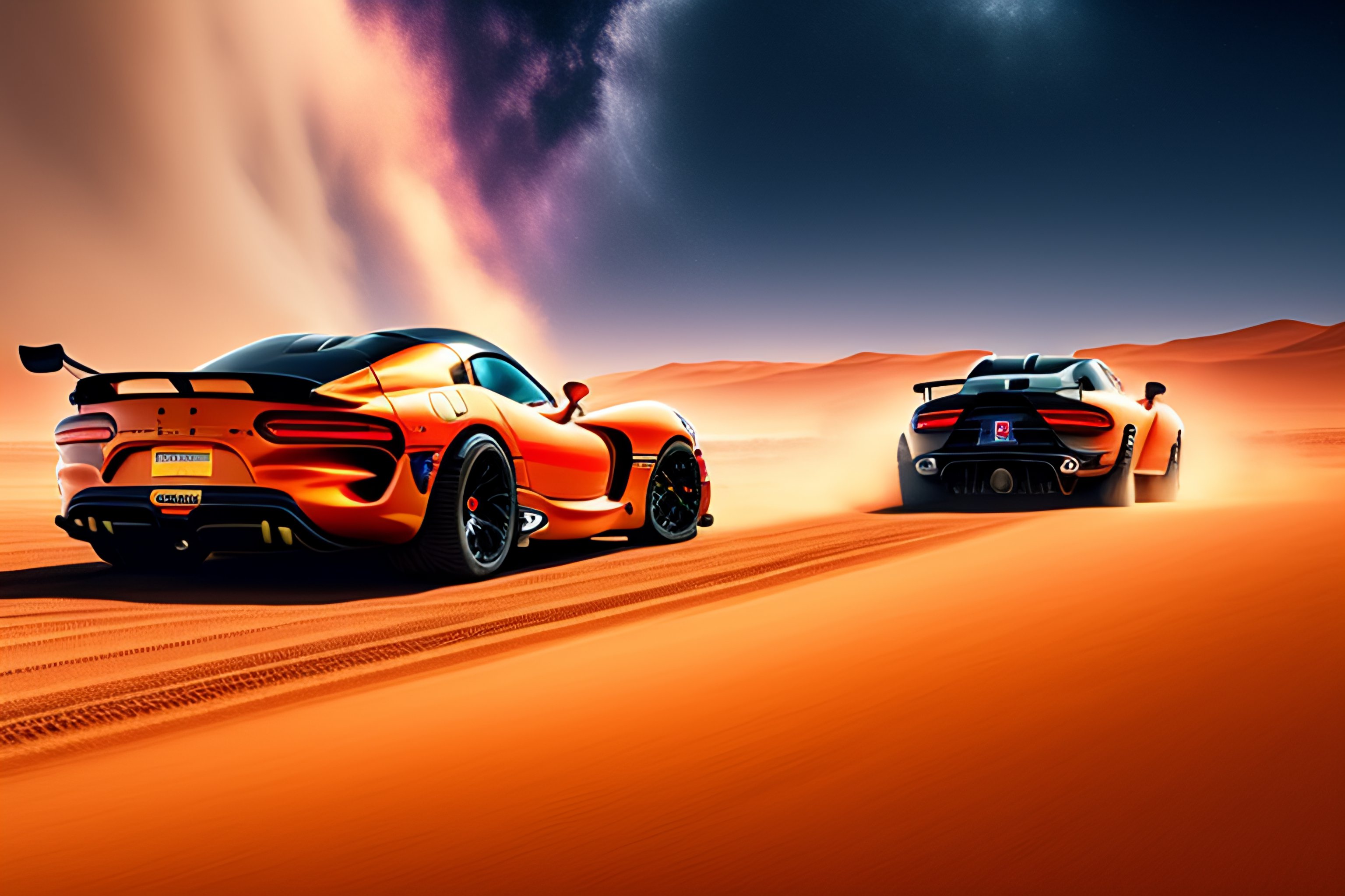 Lexica - Dodge viper racing in mars