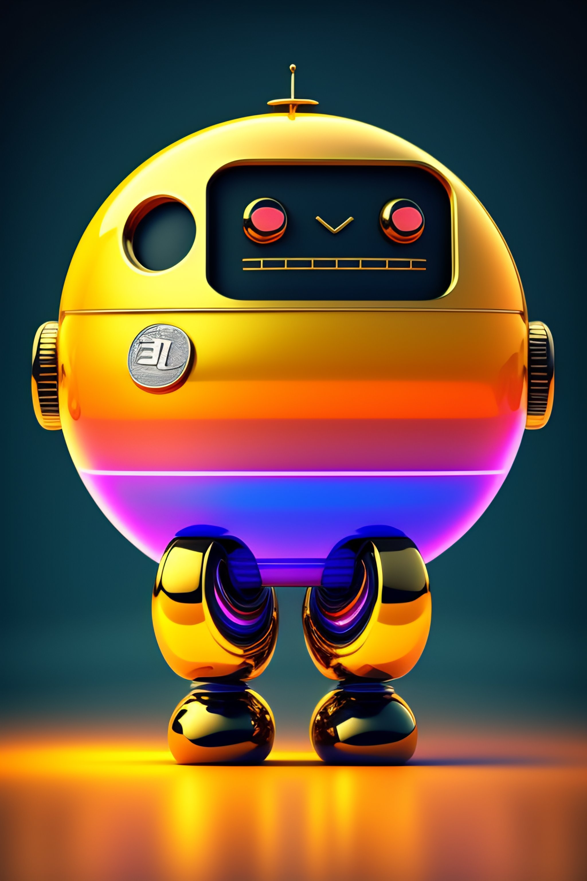 Lexica - An mascot robot, smiling, modern robot, round robot, cartoon ...