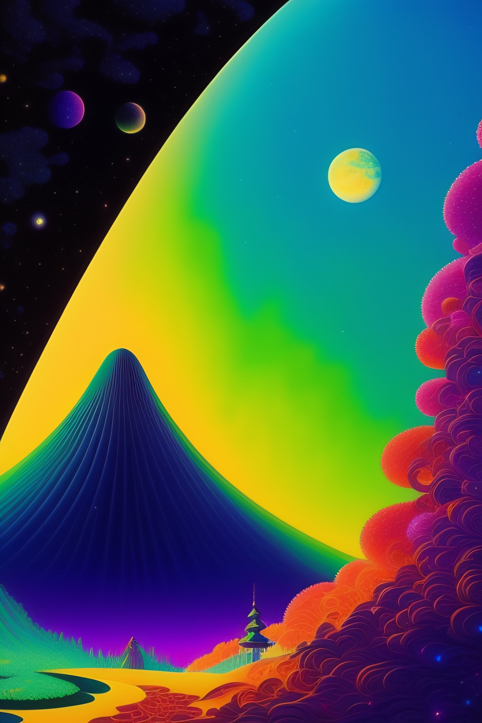 Lexica - Edge of interstellar space, bright neon colors, highly ...