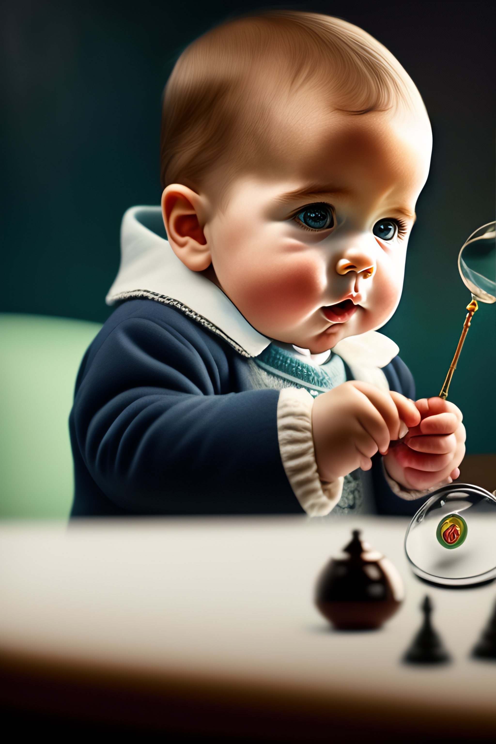 Lexica - A baby Sherlock Holmes; investigating with a magnifying glass
