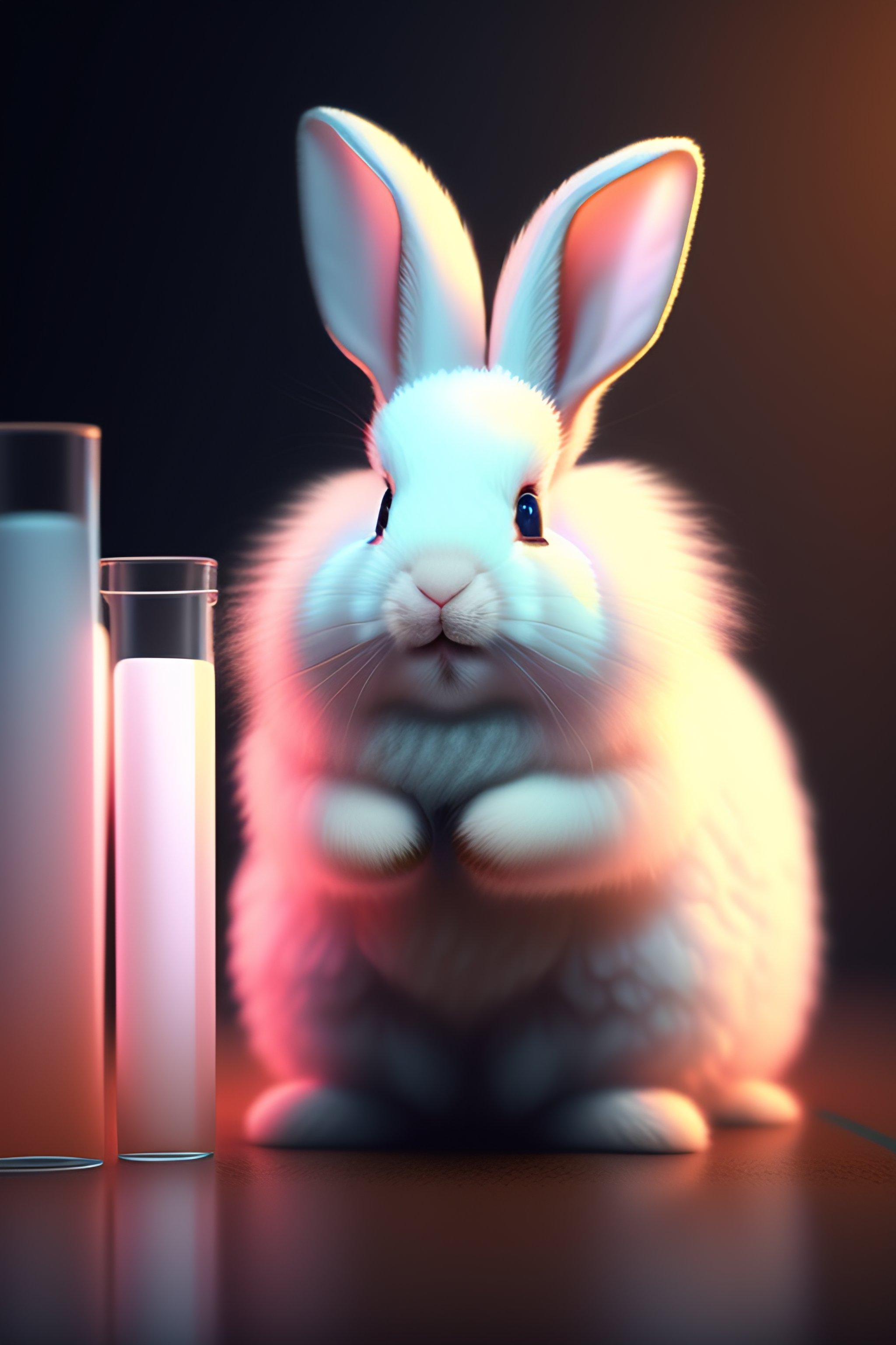 Lexica - A 3d render of a cute fuzzy pet Angora rabbit dressed in a ...
