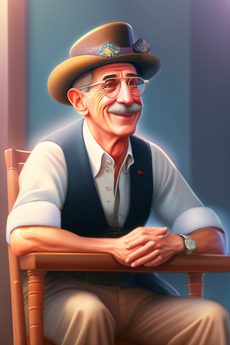 Lexica - George Orwell thinking, smiling and meditating sitting on a ...