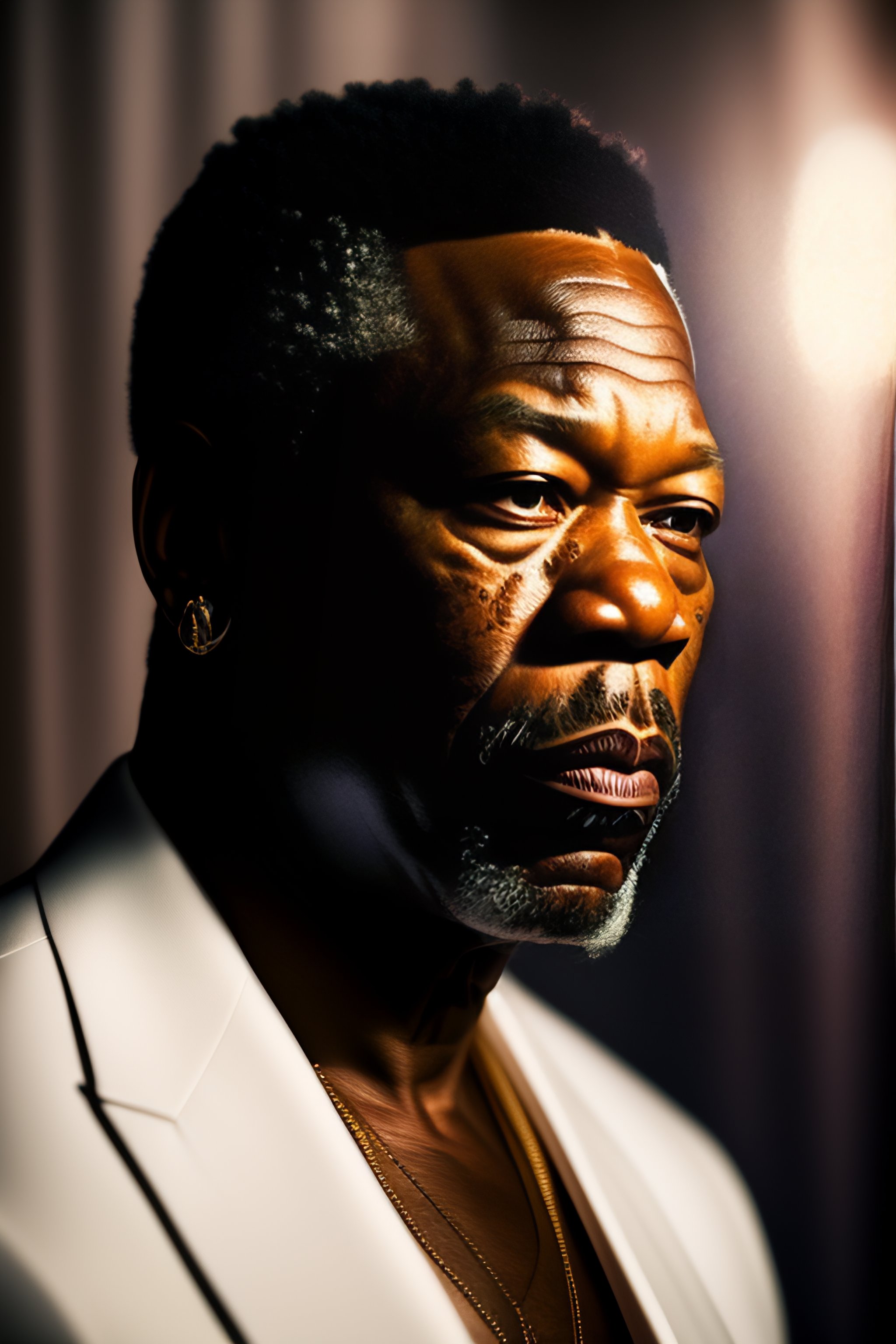 Lexica - A cinematic film still of Morgan Freeman starring as 50 Cent ...