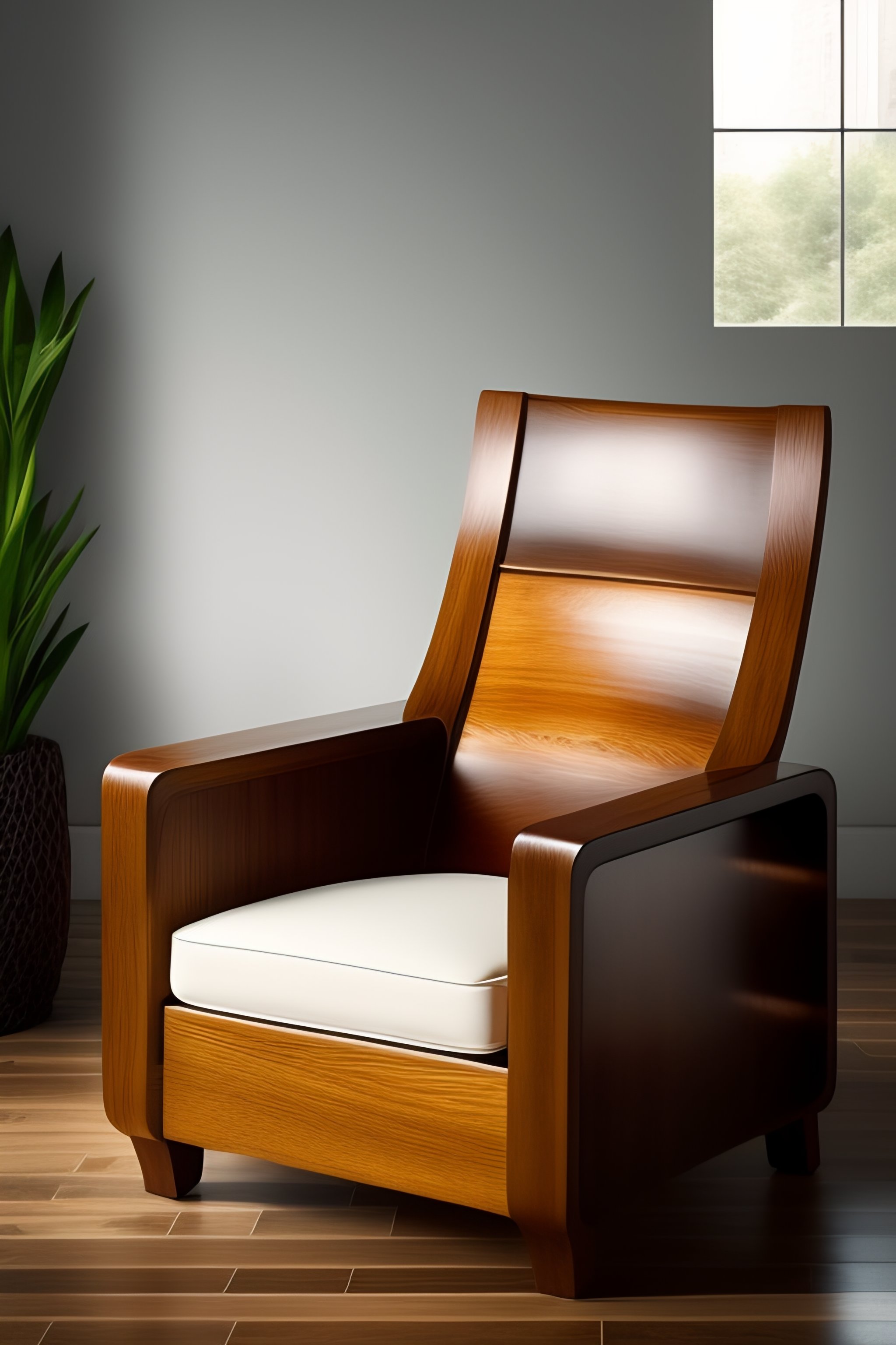 Lexica - Modern and simple oak wood arm chair comfy elegant reading ...
