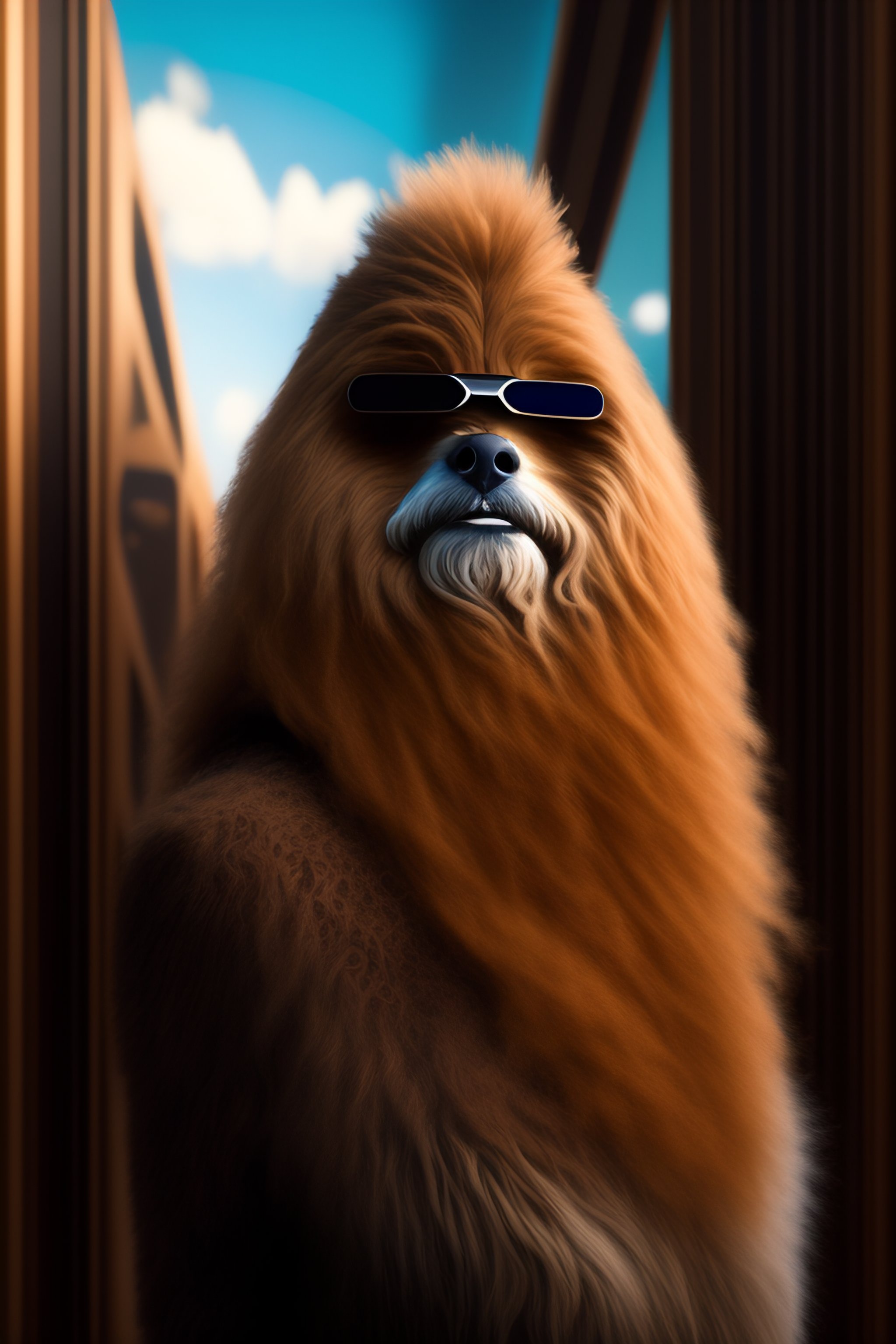 Lexica - Digital art of a futuristic Chewbacca of mad max inside a ...