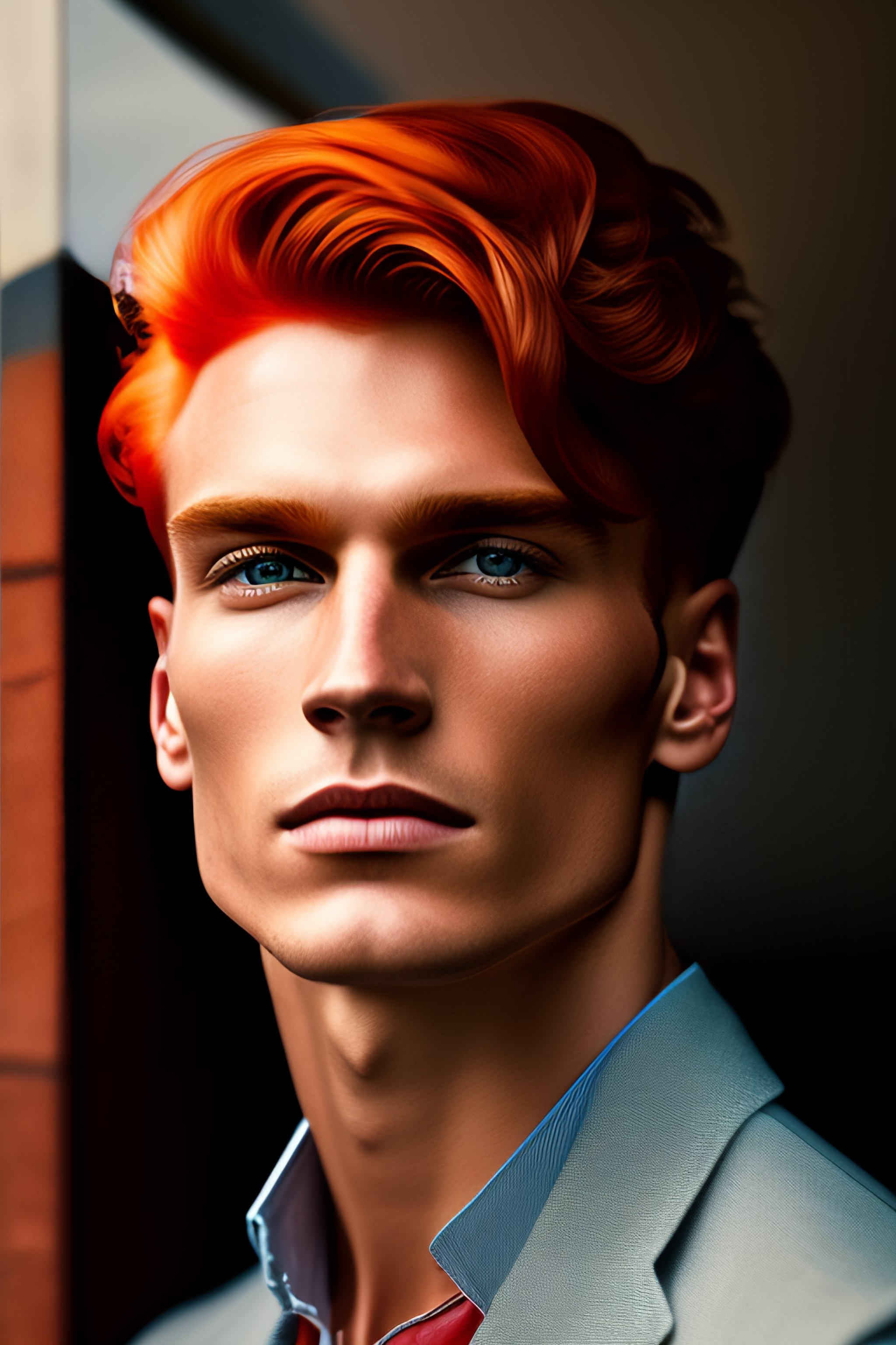 Lexica - Photograph, charismatic male general contractor, oval jaw ...