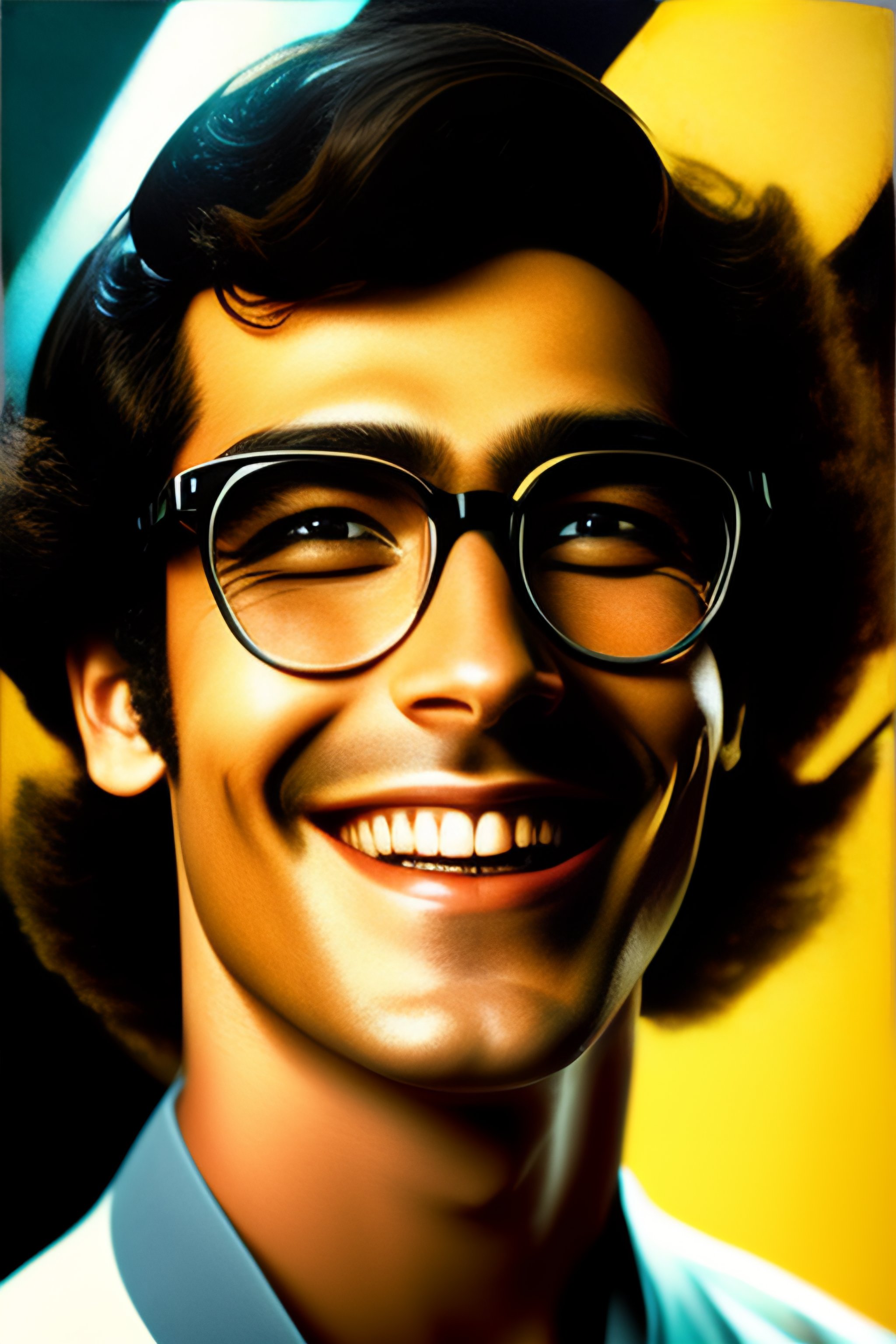 Lexica - 1984 pulp sci fi portrait of a nerd man with bad yellow oozing ...