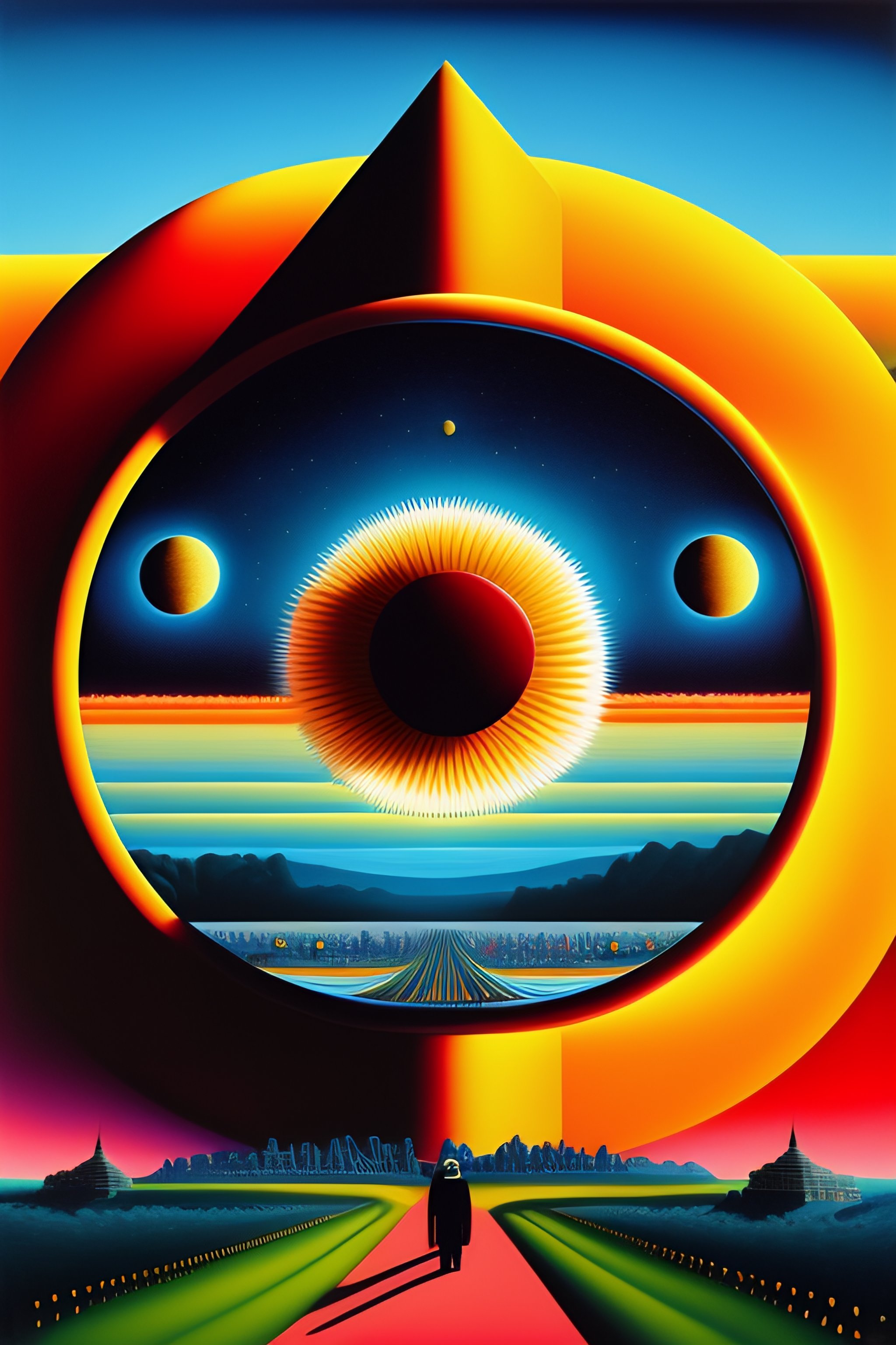 Lexica - Album cover, surreal, symmetrical, eyeballs, nuclear explosion ...