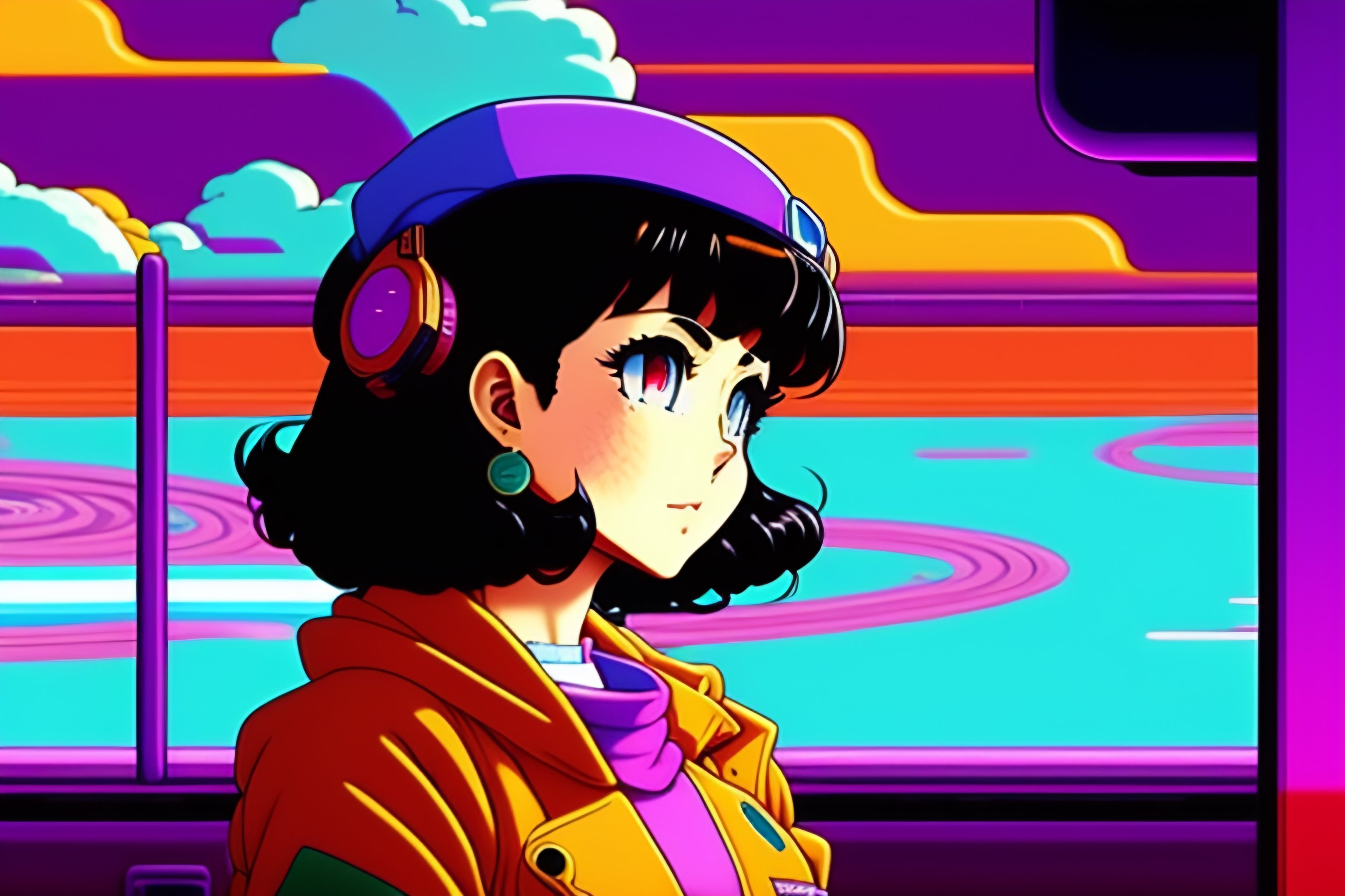Lexica - High-definition retro background, 90s anime cartoon, lofi ...