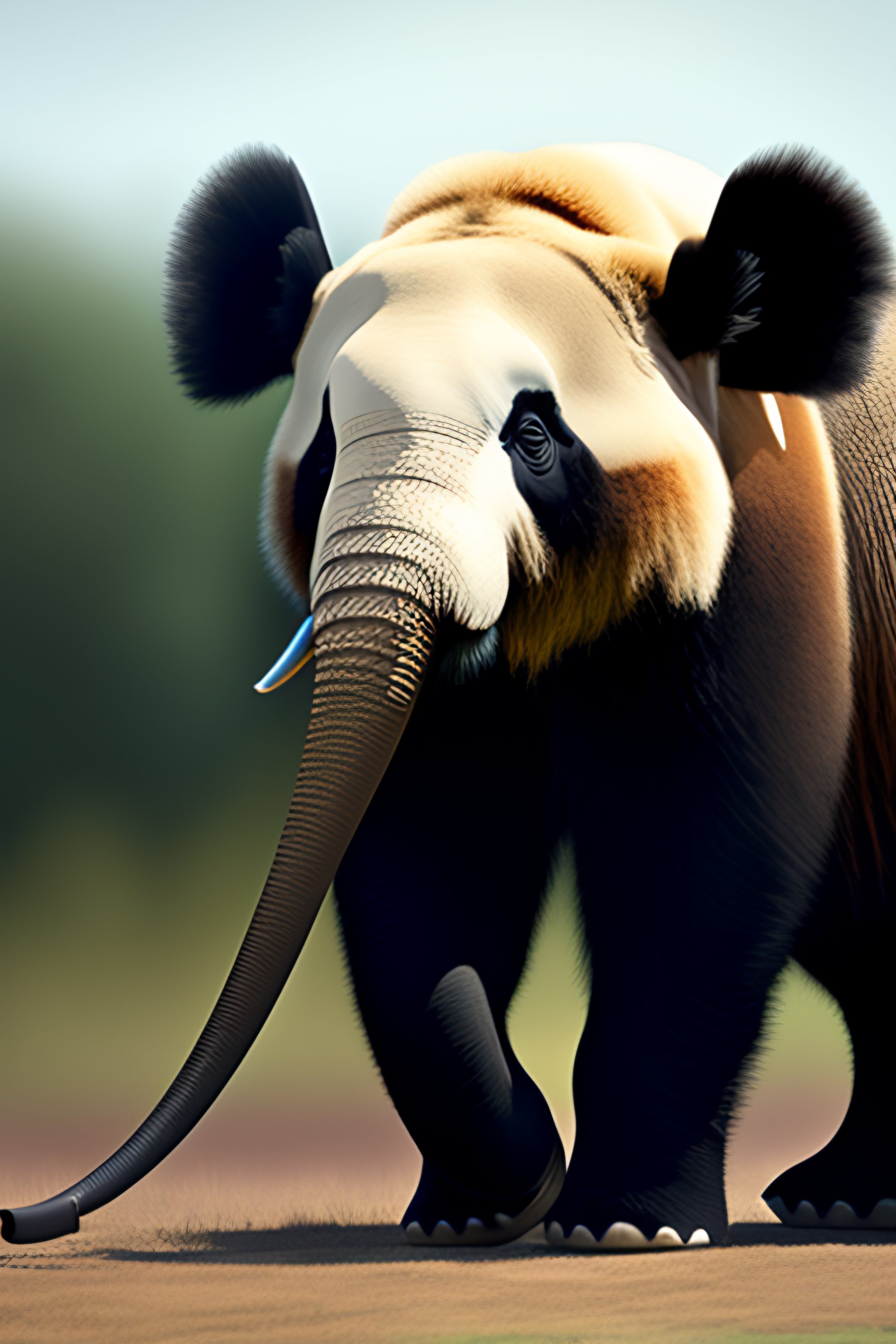 Lexica - A photorealistic picture of a hybrid animal mixing panda and ...