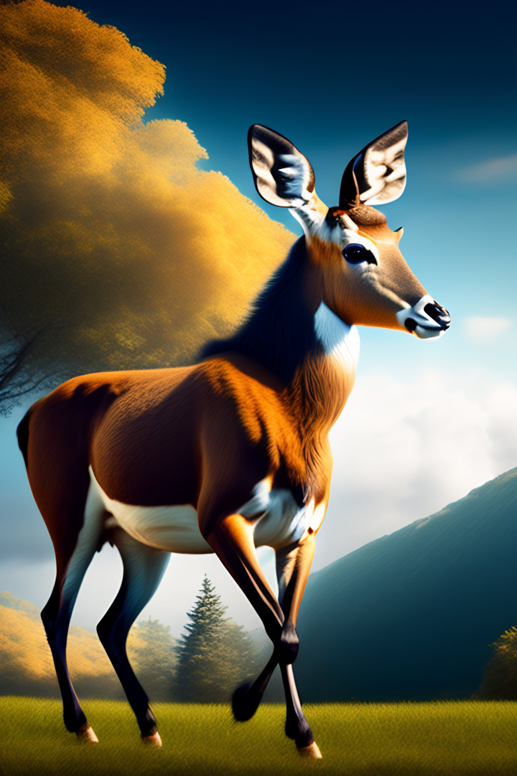 Lexica - A flying deer in jeans