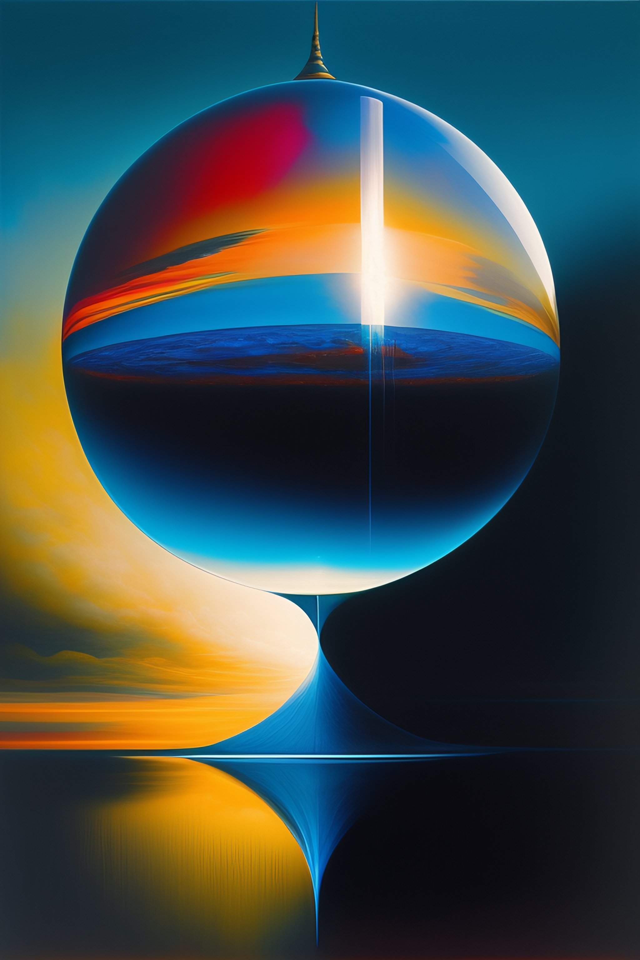 Lexica - A very complex gigantic reflective glowing glass crystal ...